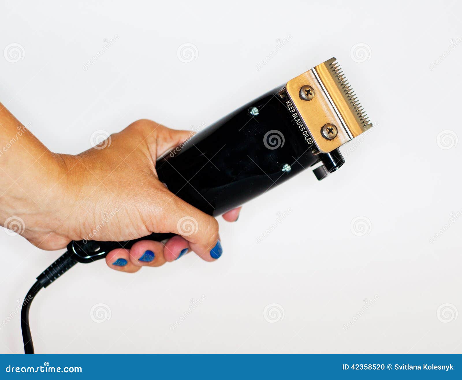 Female Hand with Electric Razor Isolated Stock Photo - Image of clipper ...