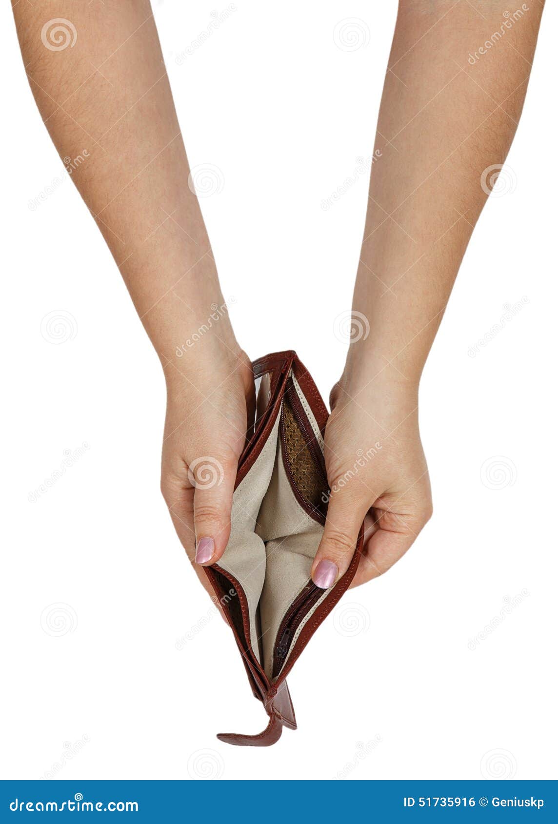 Female Hand with an Empty Wallet Stock Photo - Image of finance ...