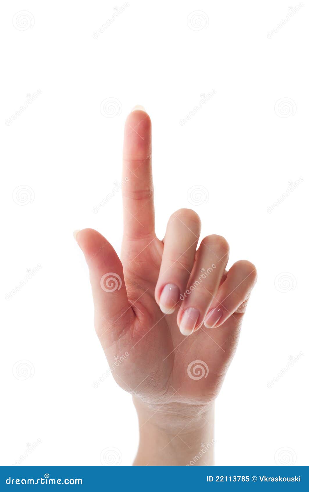 Female Hand with a Finger Touching Somethimg Stock Image - Image of ...