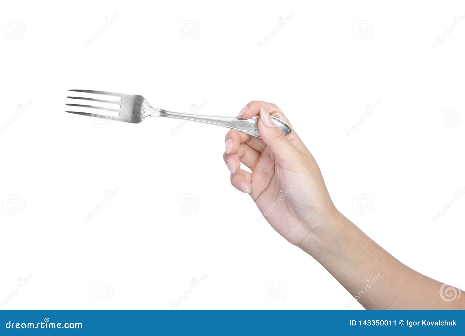 Female hand hold a fork stock image. Image of metal - 143350011