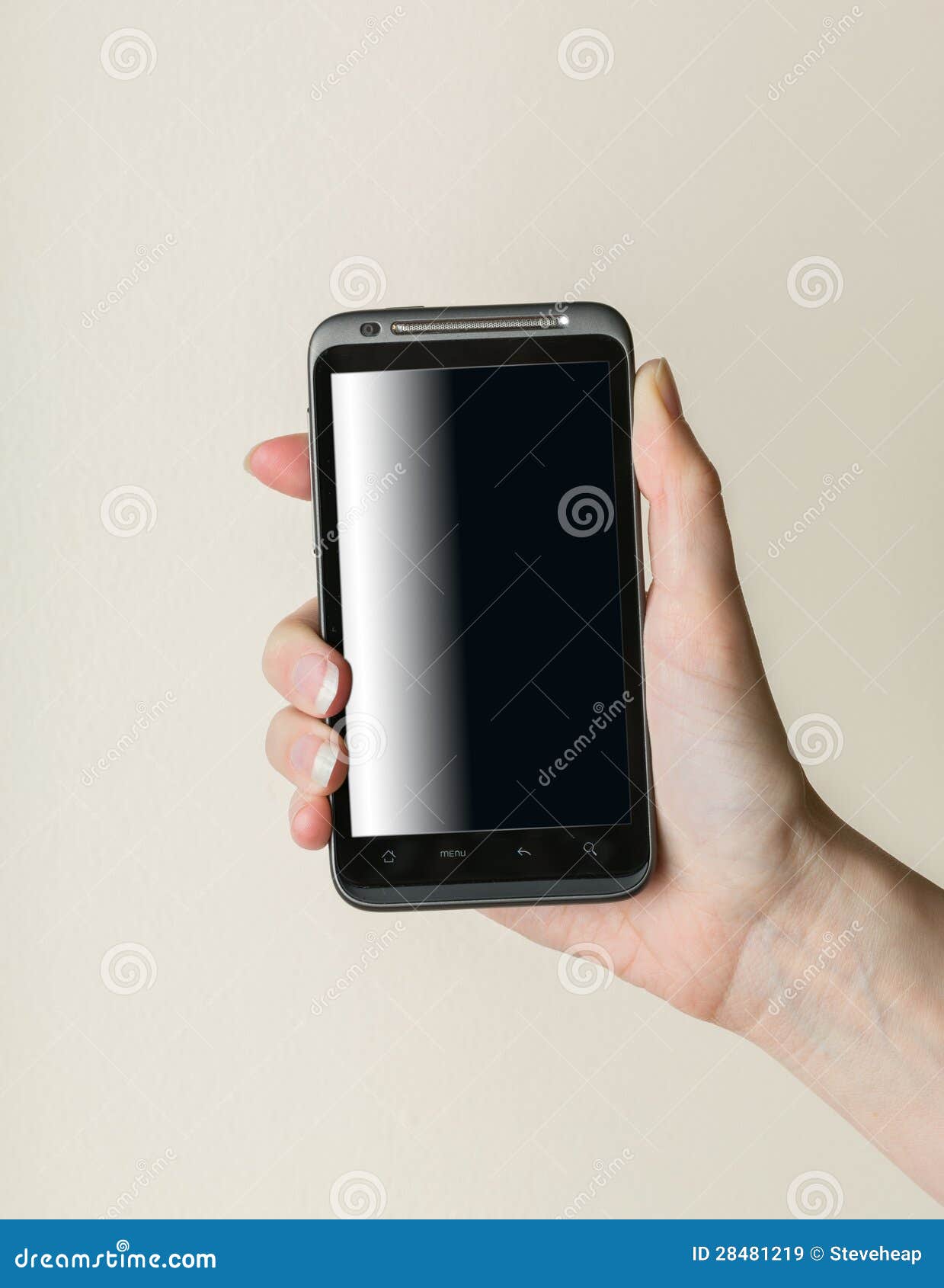 Female Hand Holding Android Smartphone Stock Image - Image of hand ...