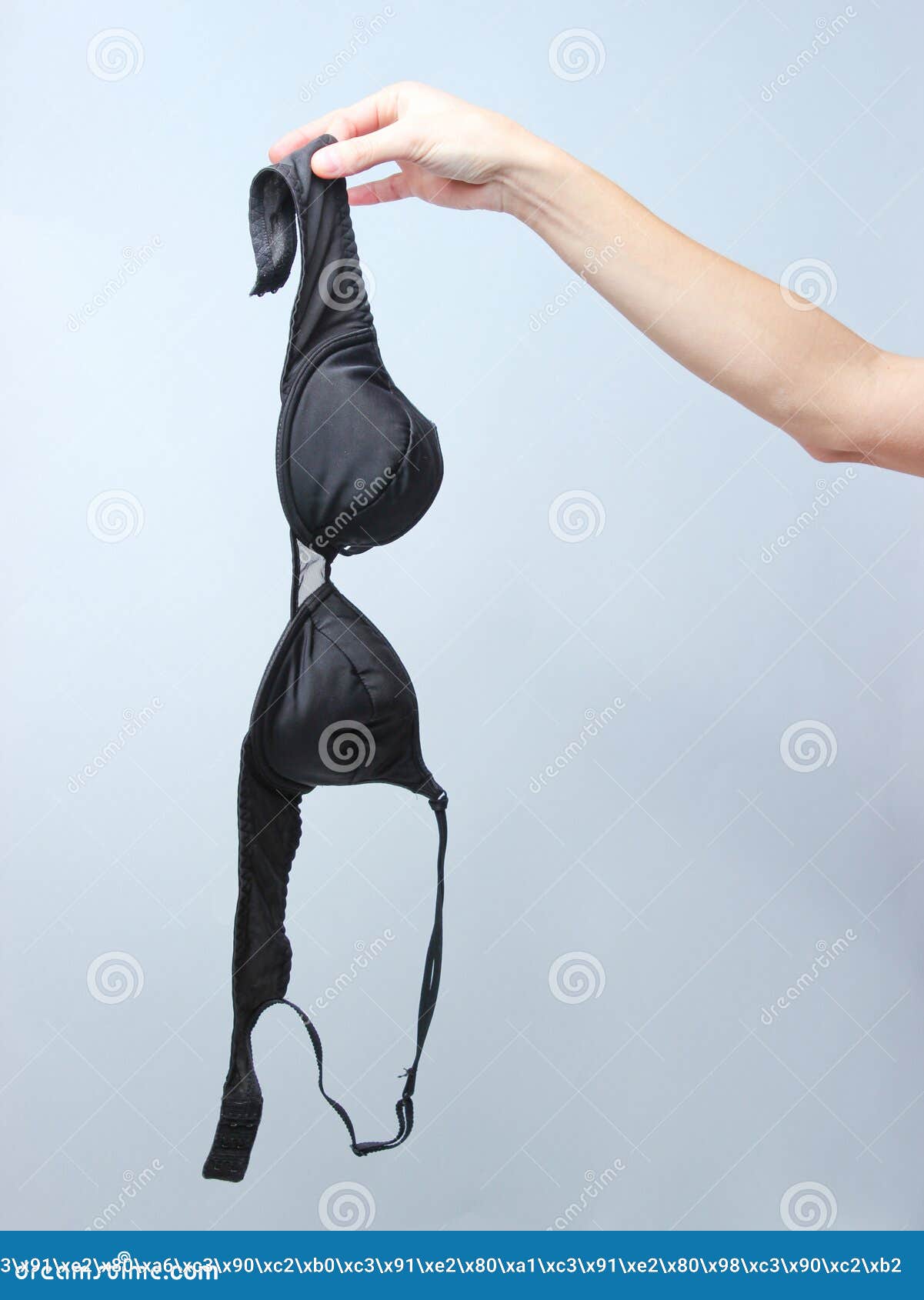 Female Hand Holding Black Bra Stock Photo - Image of cleavage, clothes ...