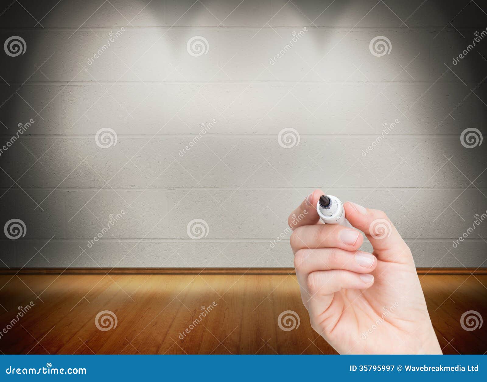 Female Hand Holding Black Whiteboard Marker Stock Image - Image of ...