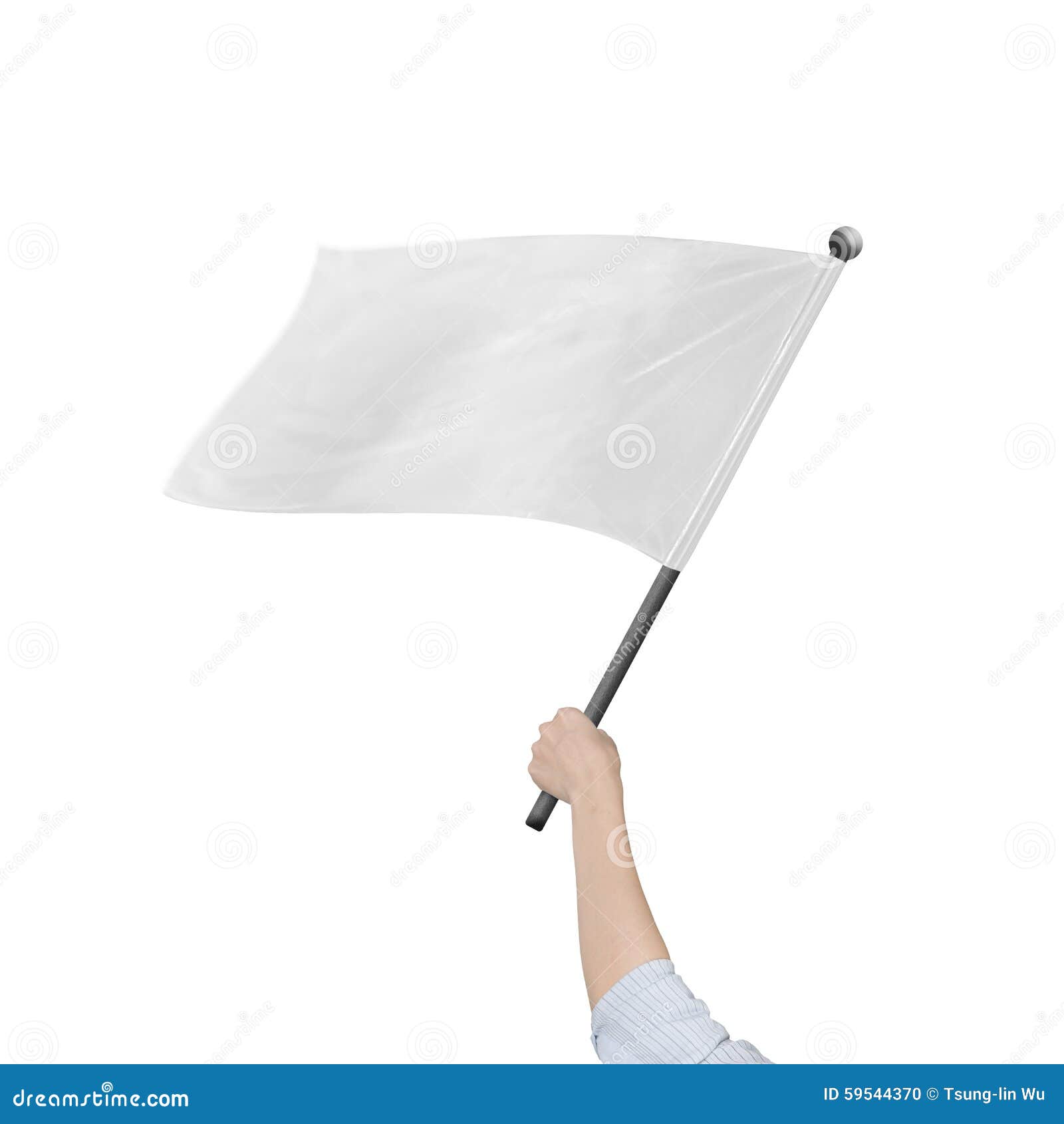 Female Hand Holding Blank White Flag Isolated on White Stock Photo ...