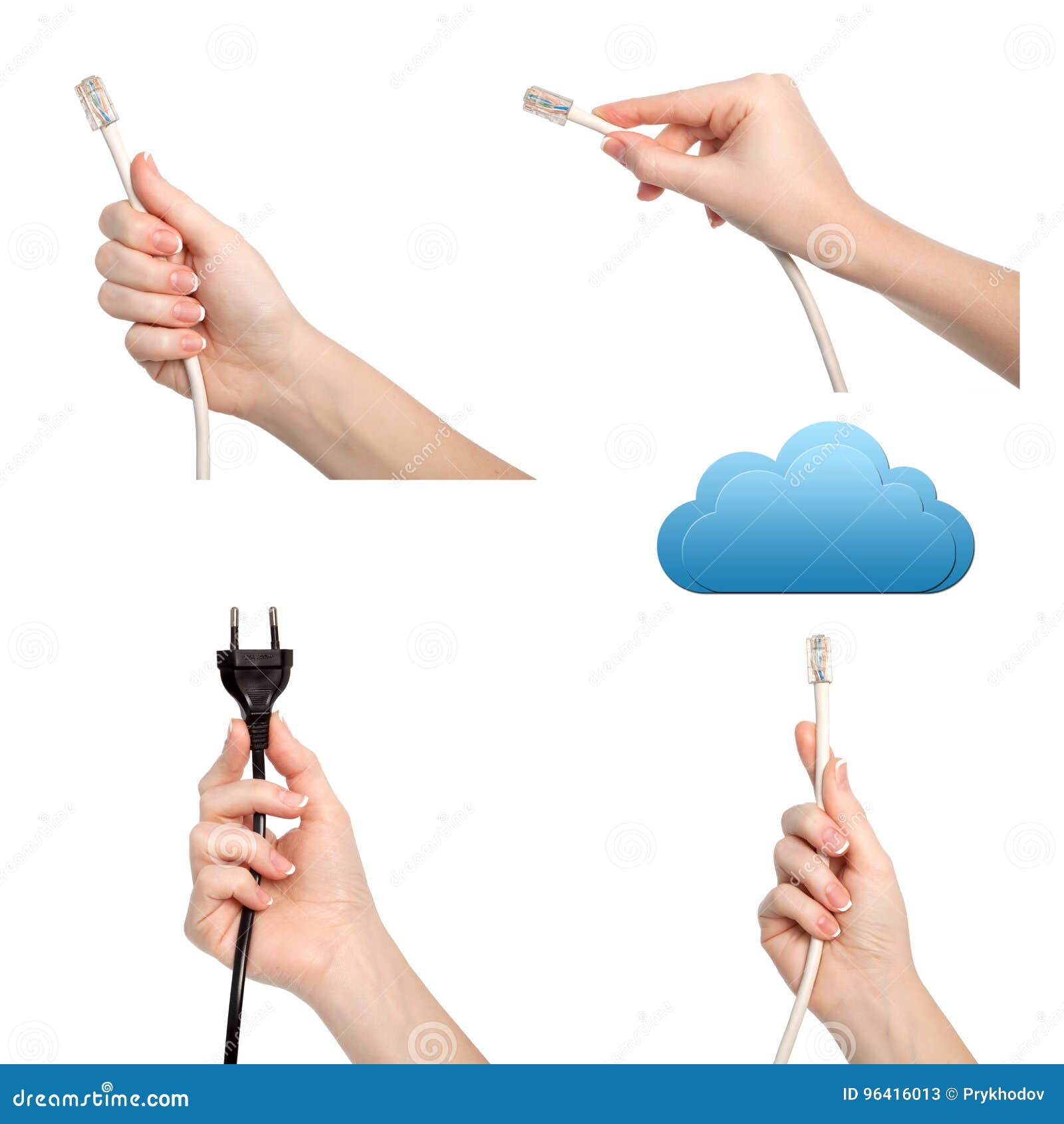 Female hand holding cable stock image. Image of energy - 96416013