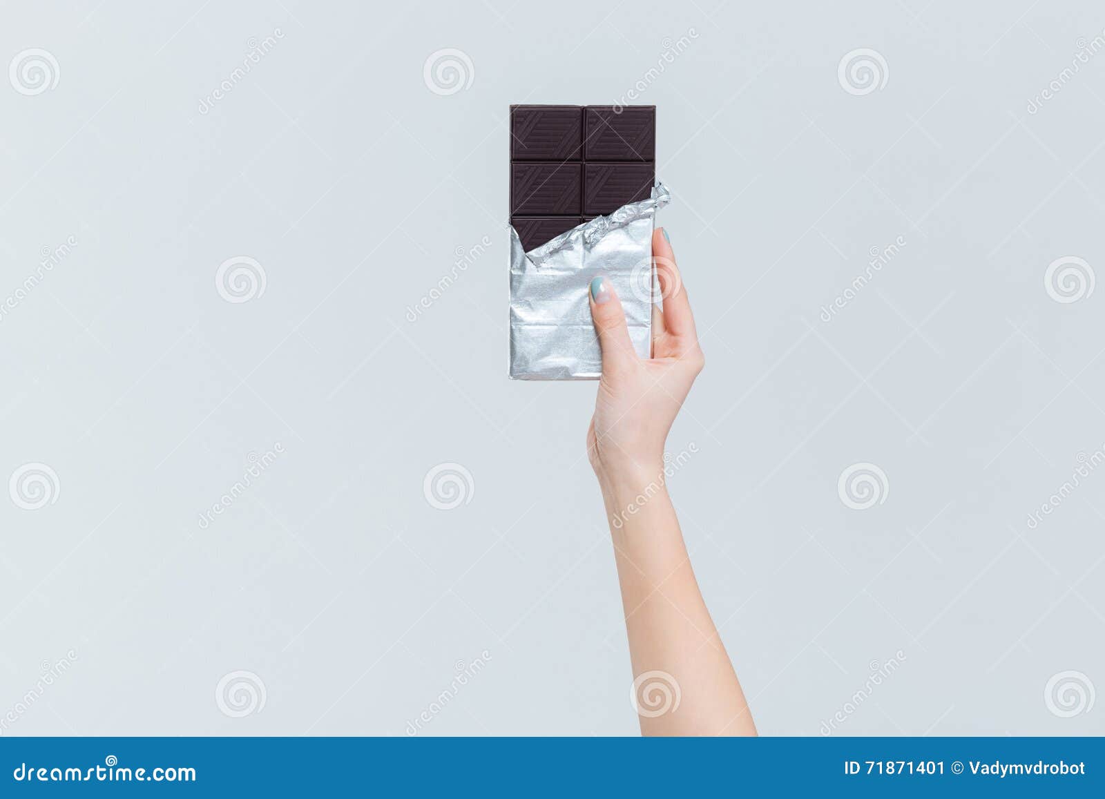 Female Hand Holding Chocolate Stock Image - Image of dark, offering ...