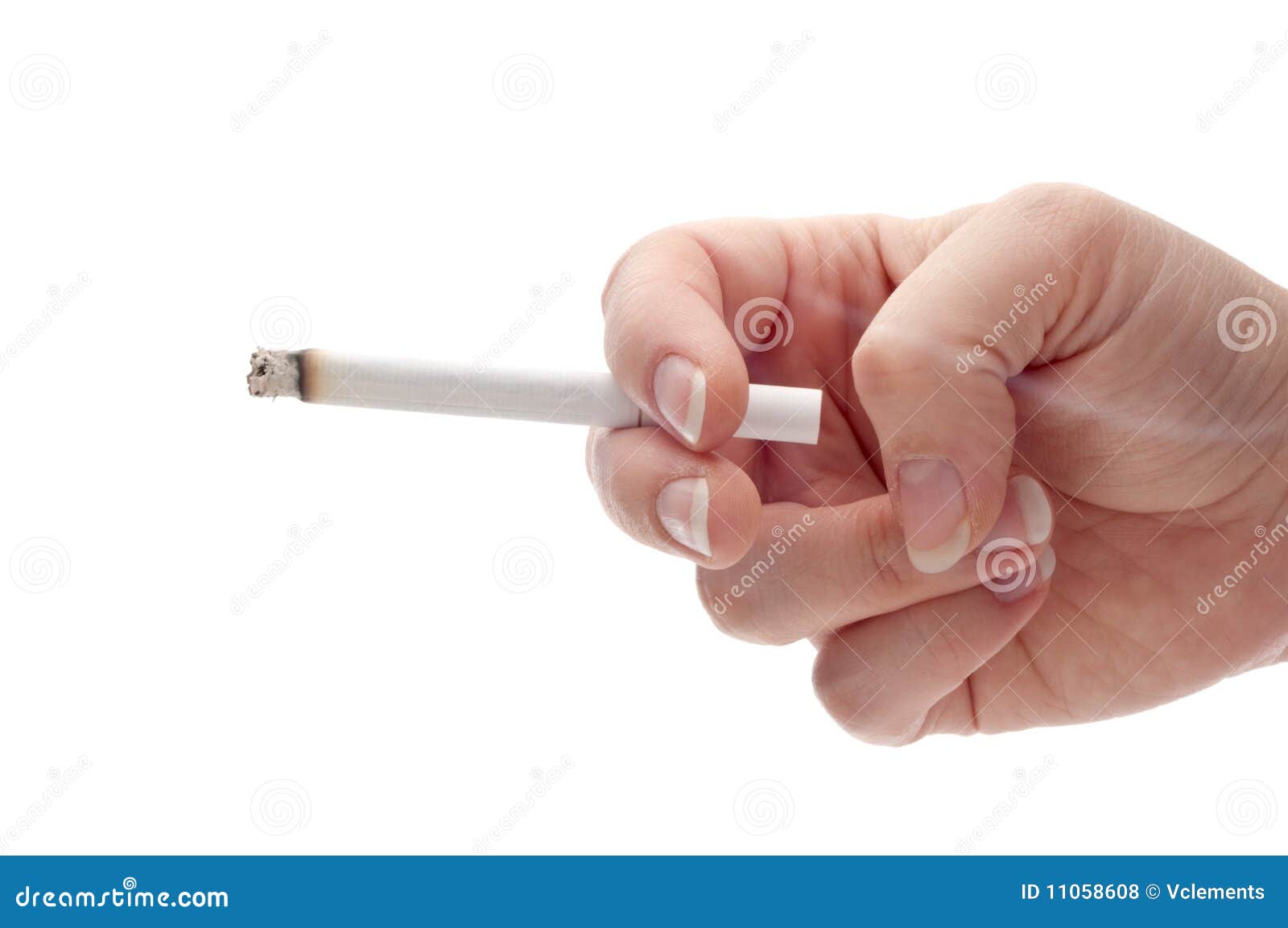 Female Hand Holding a Cigarette Stock Photo - Image of white, hand ...