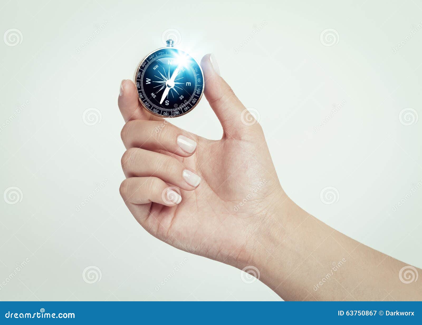 Female Hand Holding Compass Stock Image - Image of metal, explore: 63750867