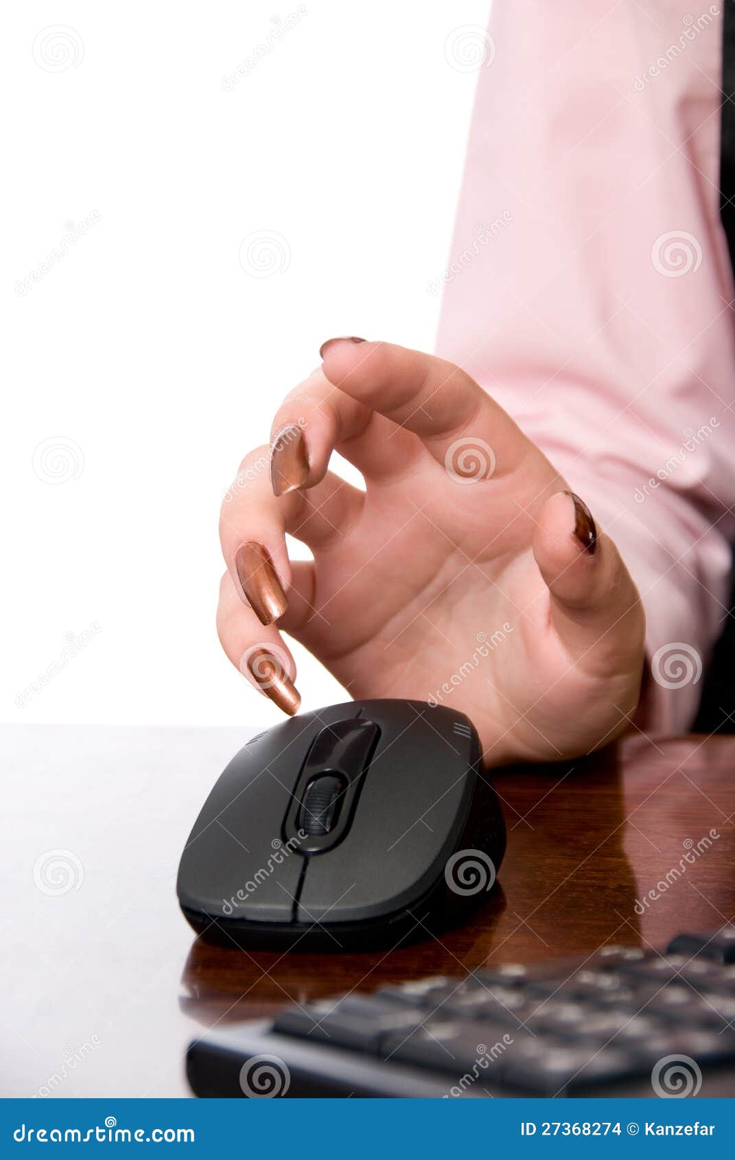 Female Hand Holding Computer Mouse Stock Images - Image: 27368274
