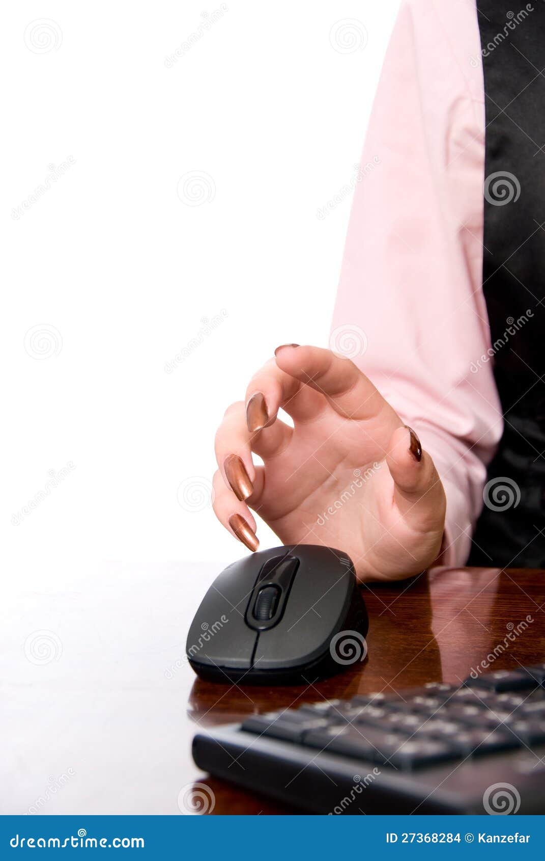 Female Hand Holding Computer Mouse Stock Photo - Image of hand ...