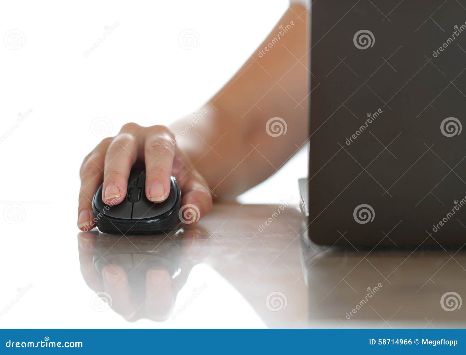 Female Hand Holding Computer Wireless Mouse Stock Photo - Image of ...