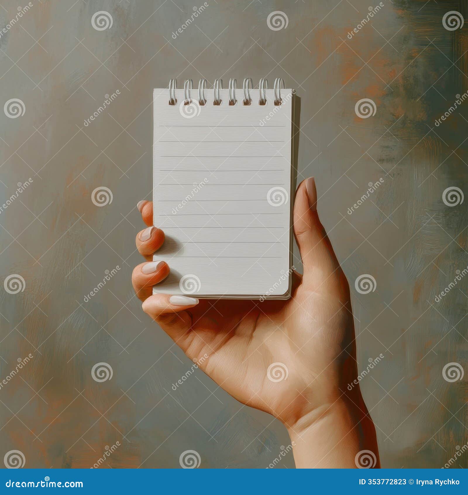 Female Hand Holding Empty Notepad Stock Image - Image of paper, diary ...