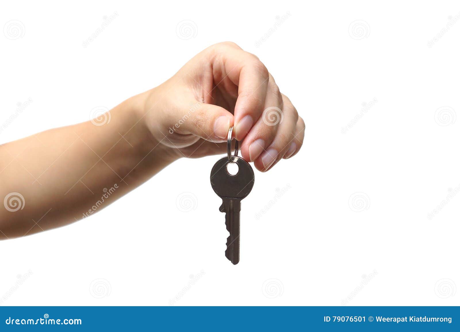 Female hand holding a key stock image. Image of isolated - 79076501