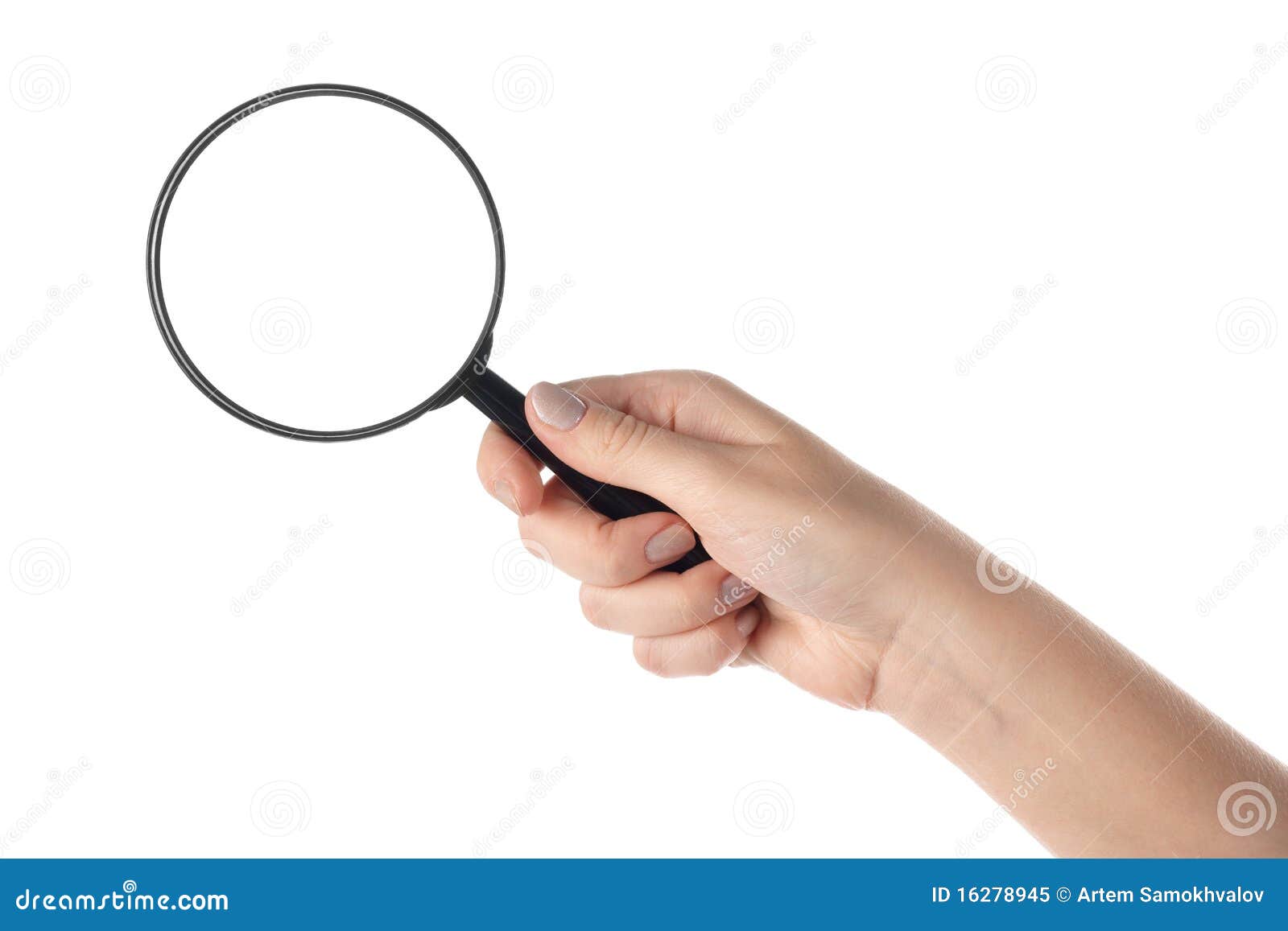 Hand With Magnifying Glass Over Carpal Bones Of Human Skeleton With Red ...