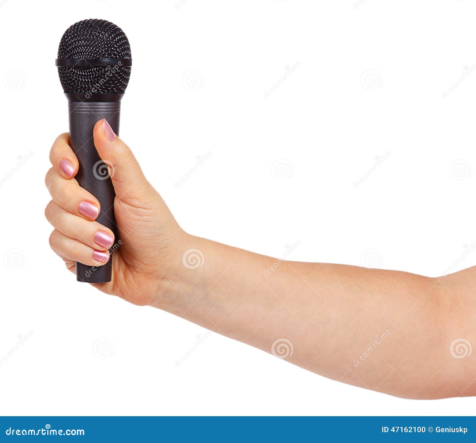 Female Hand Holding a Microphone Stock Photo - Image of music ...