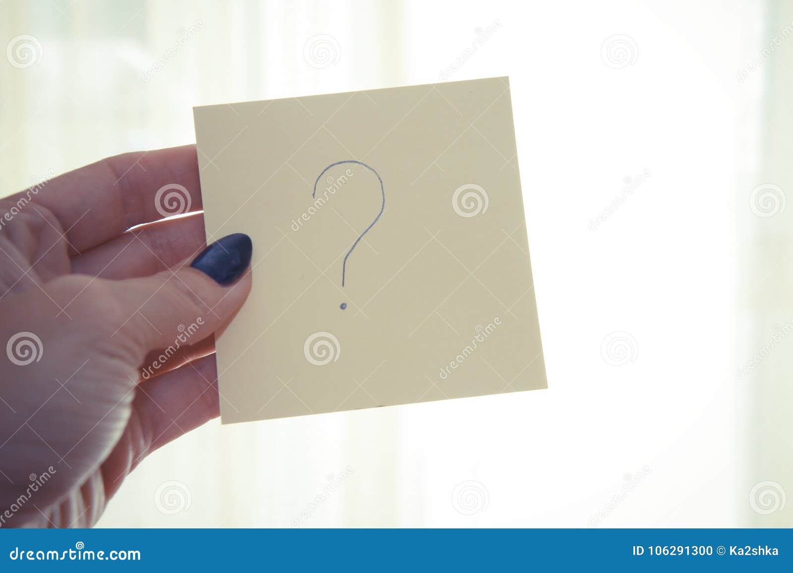 Female Hand Holding Notepad with Question Marks. Stock Photo - Image of ...