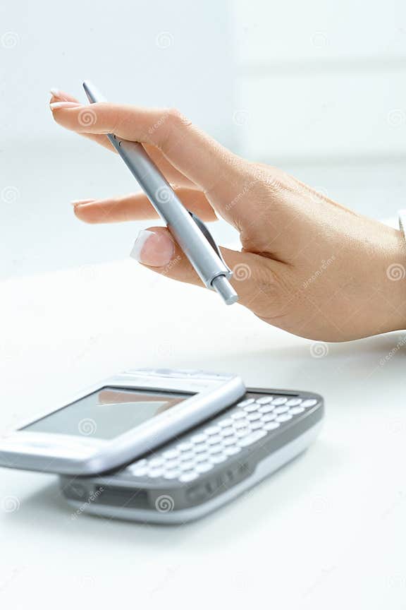 Female hand holding pen stock image. Image of modern, business - 9731035