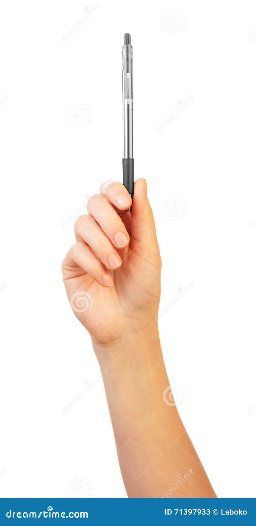 Female Hand Holding Pen As Pointer White Stock Photos - Free & Royalty ...