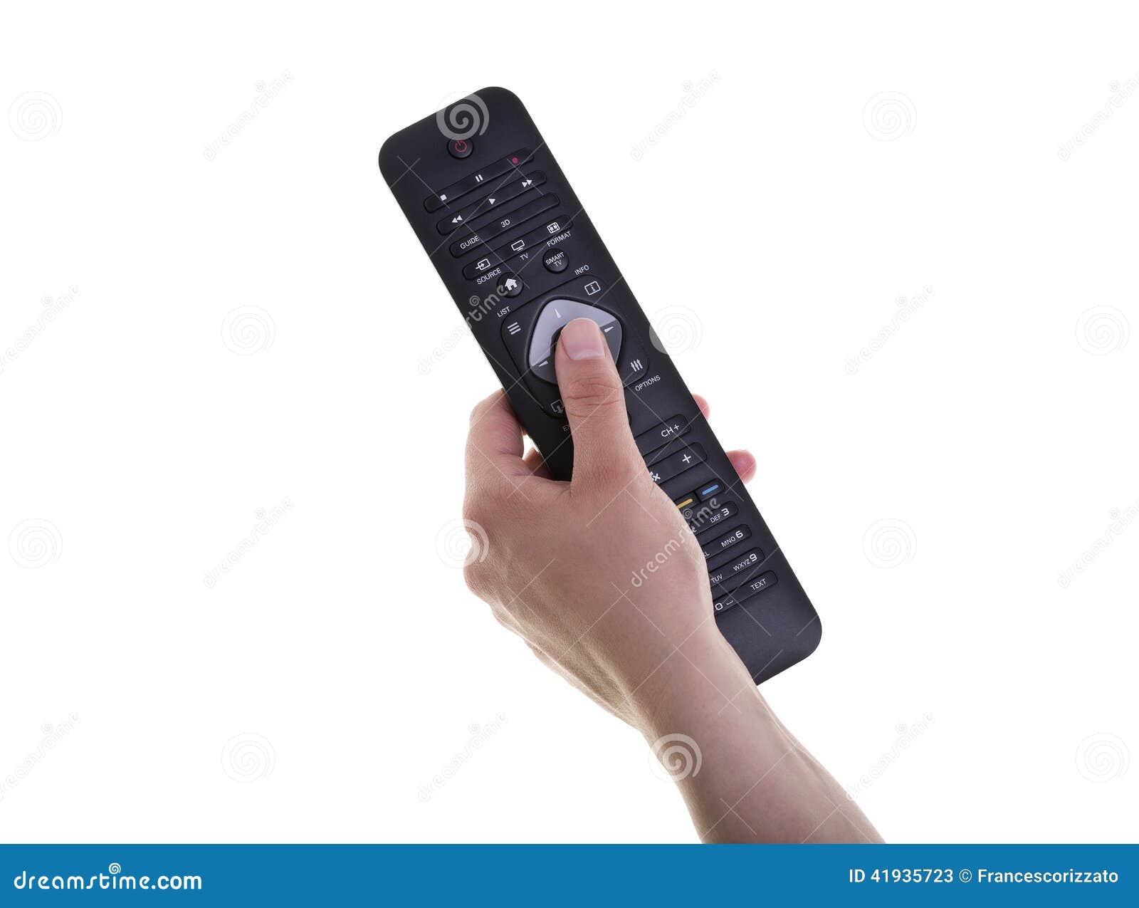 Female Hand Holding a Remote Controller on White Background Stock Image ...