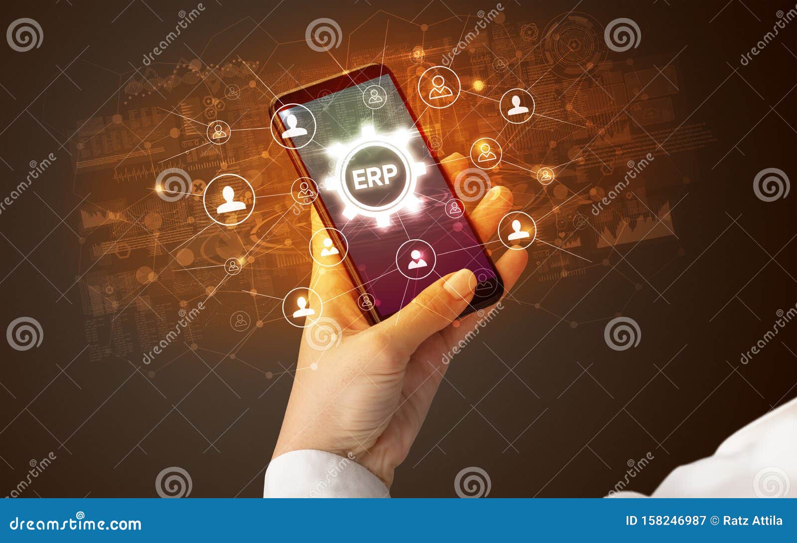 Hand Using Smartphone with Technology Concept Stock Image - Image of ...
