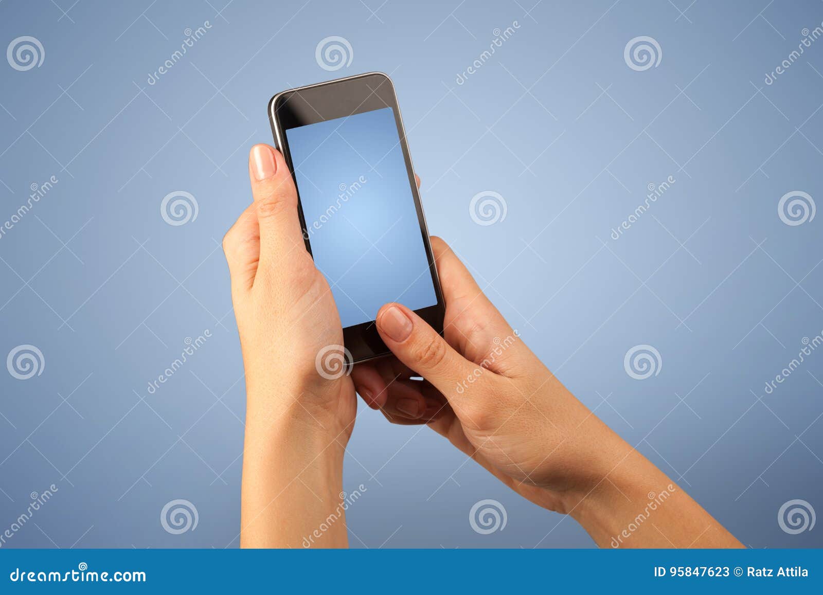 Female Hand Holding Smartphone Stock Image - Image of finger, digital ...