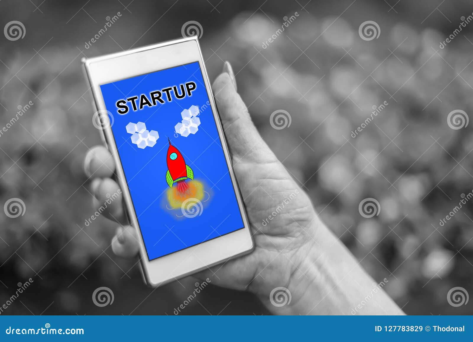Start Up Concept on a Smartphone Stock Image - Image of development ...