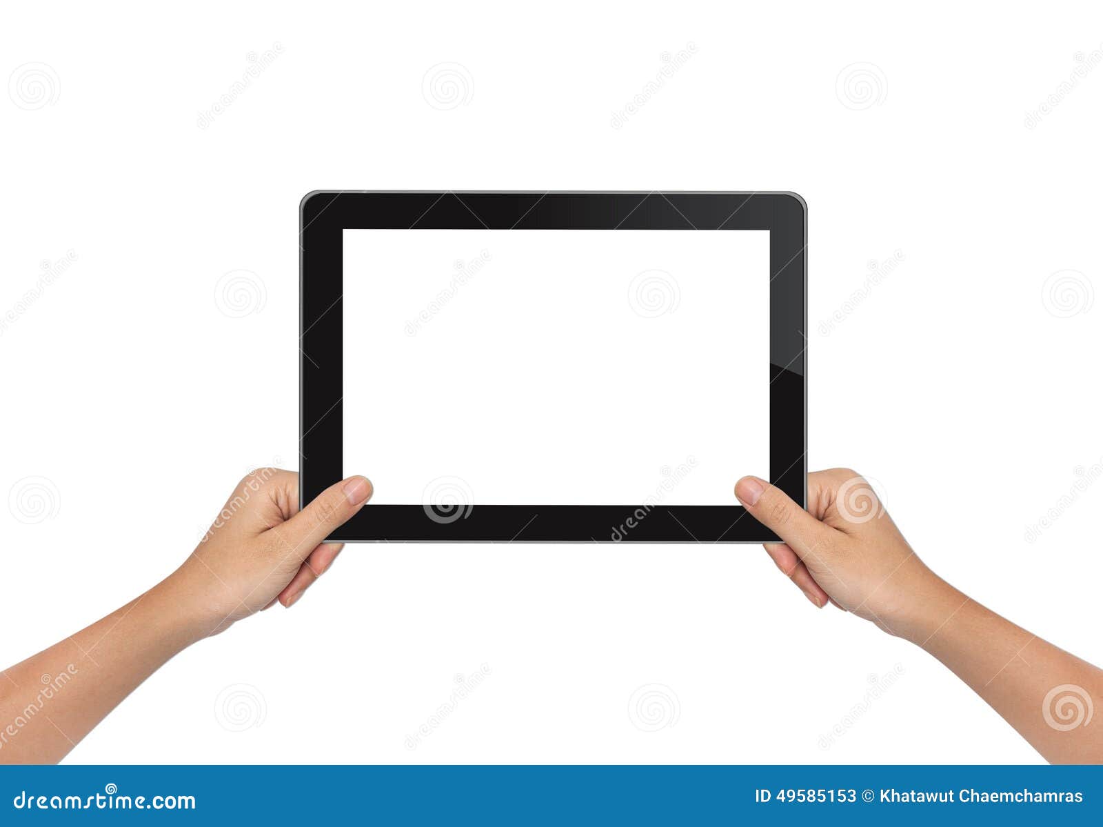 Female Hand Holding Tablet Pc Isolated on White Stock Image - Image of ...