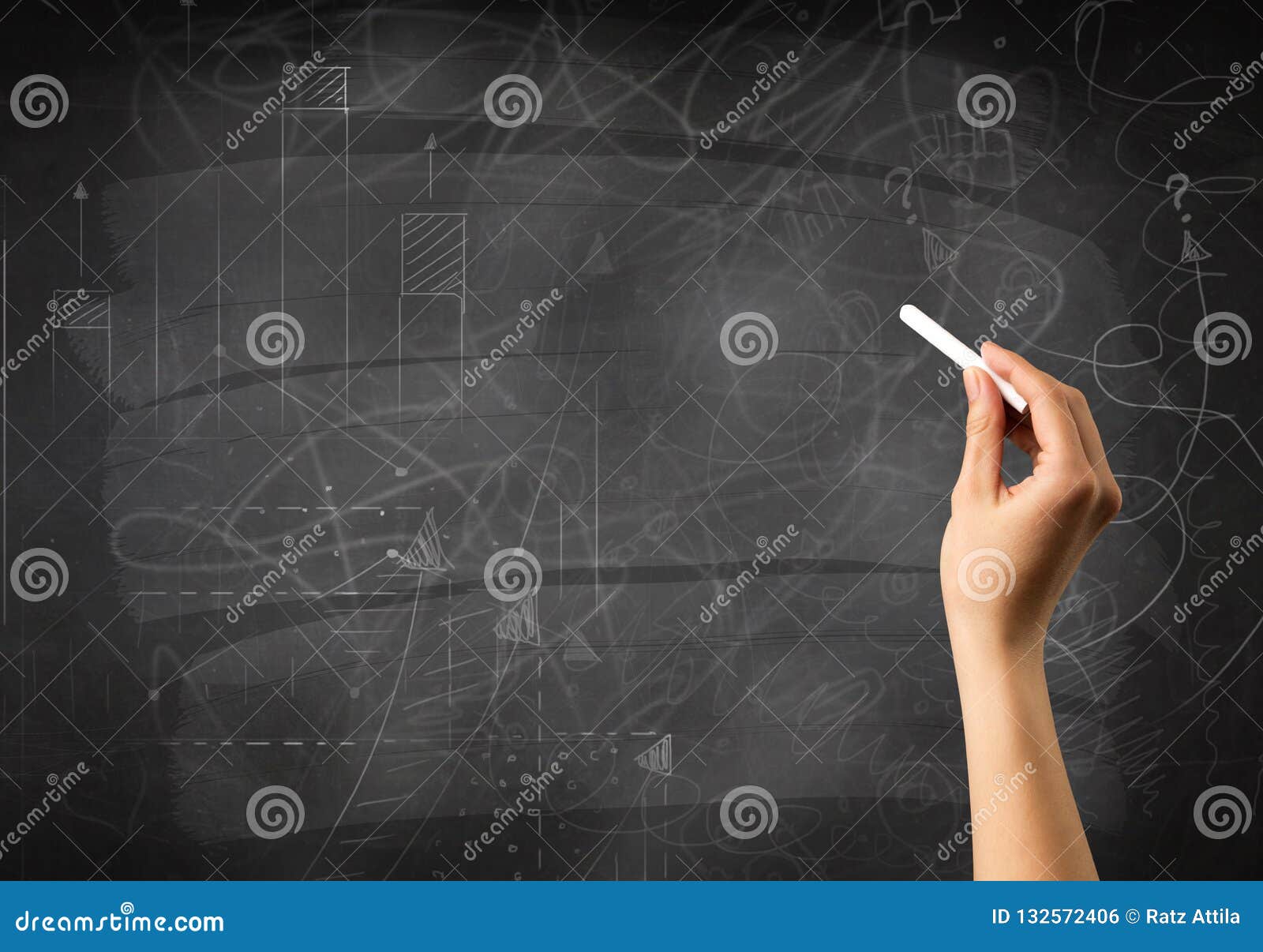 Hand holding chalk stock photo. Image of drawing, conceptual - 132572406