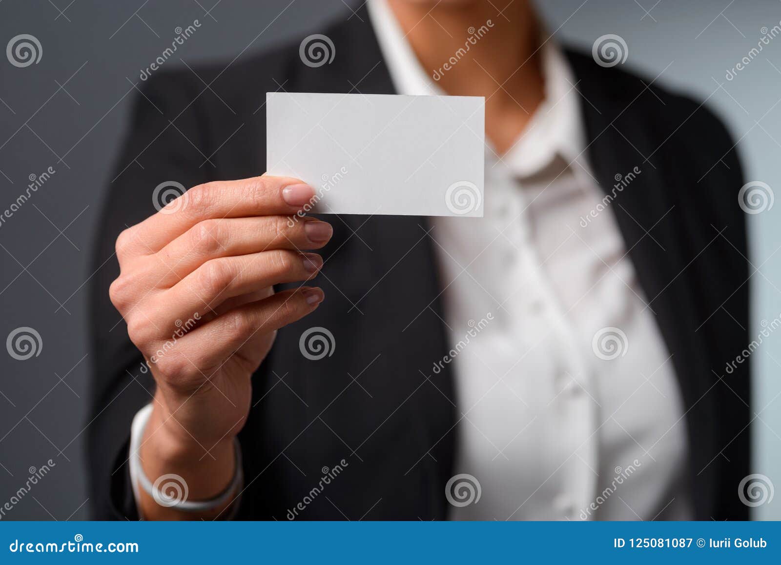 Female hand holds a card stock image. Image of executive - 125081087