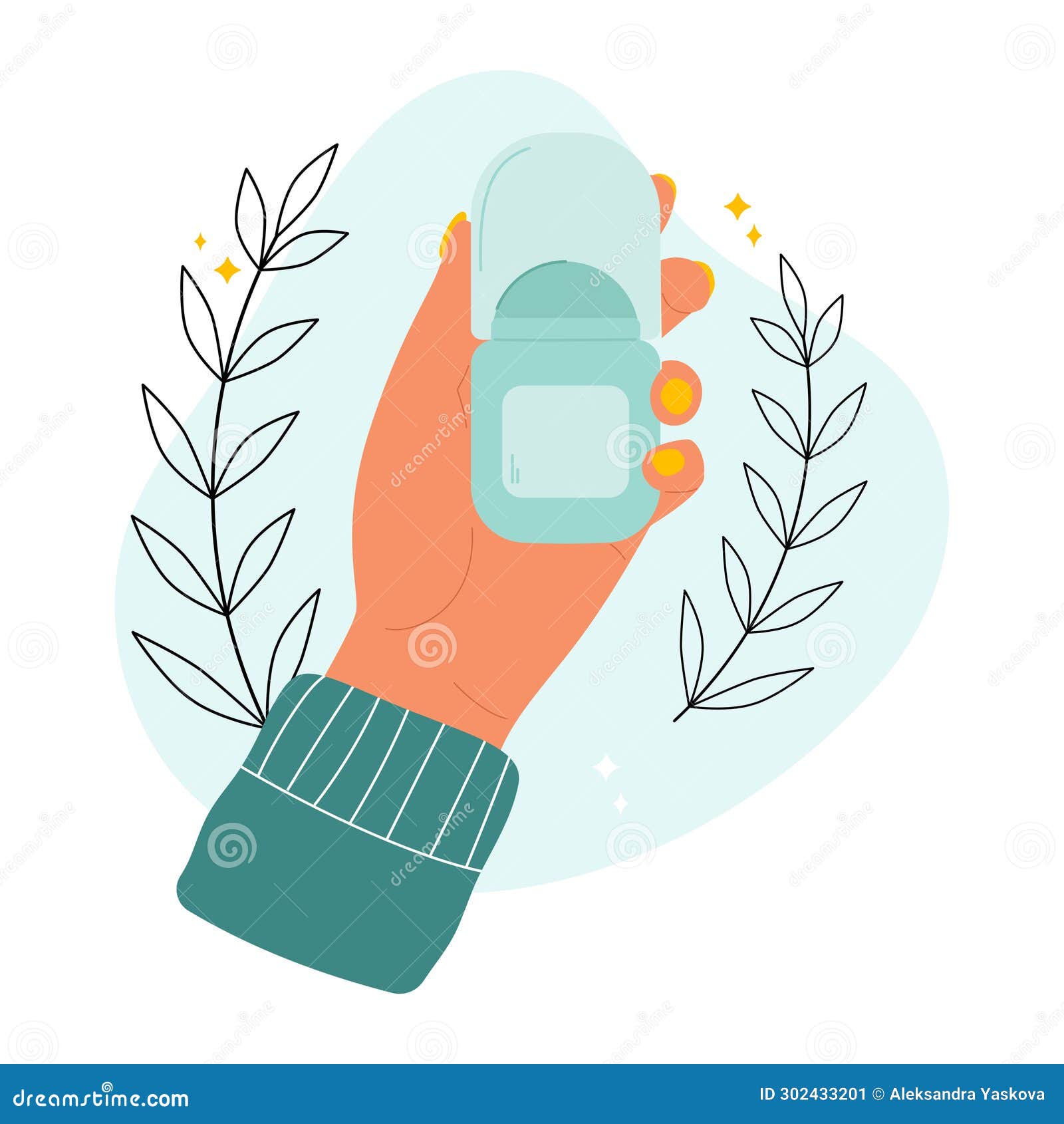 Female Hand Holds Deodorant. daily Hygiene Routine Stock Vector ...