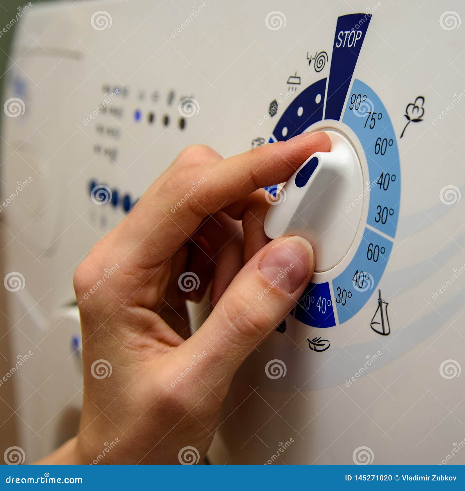 Female Hand Includes Washing Machine Stock Photo - Image of electric ...
