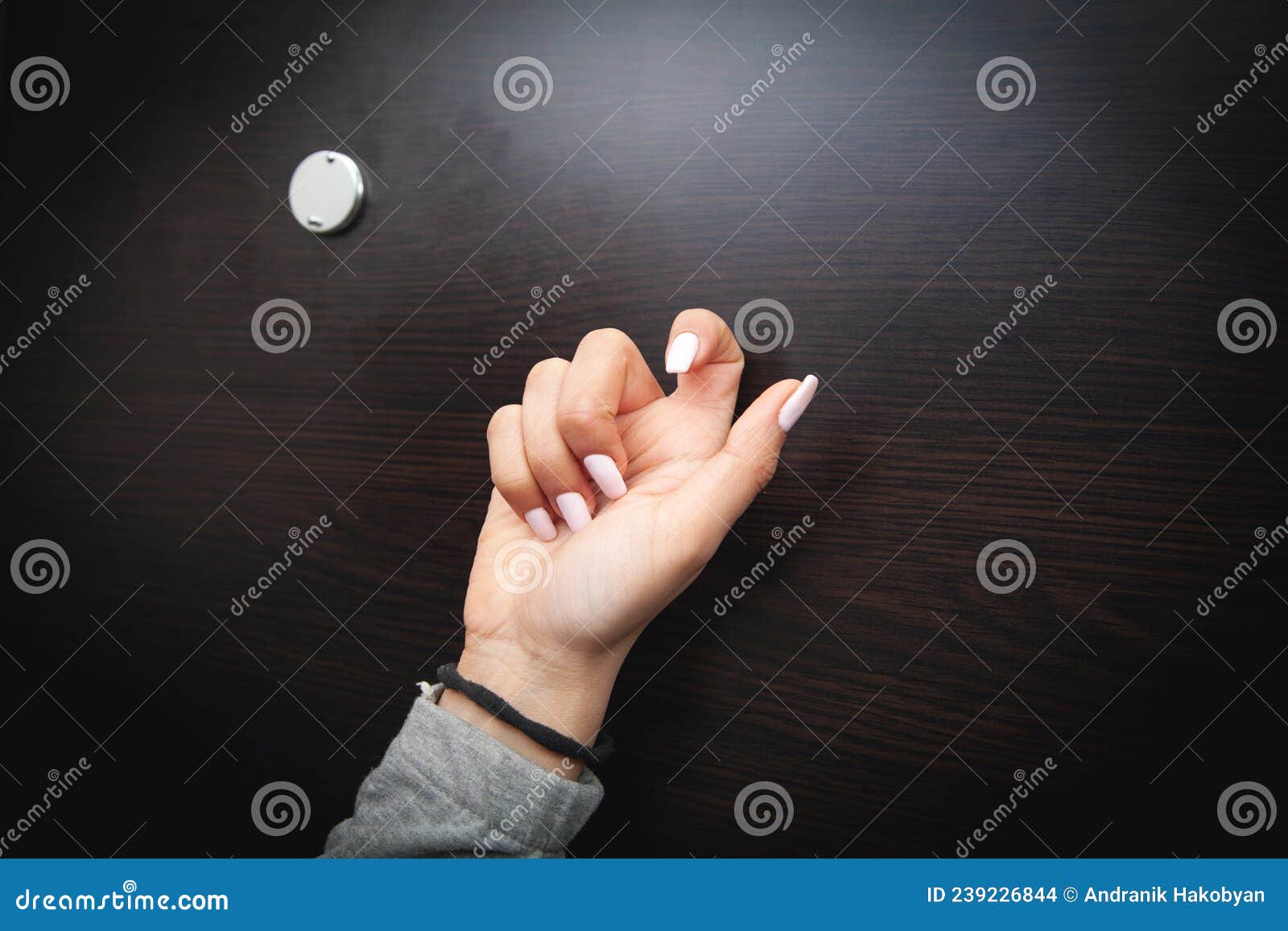 Female Hand is Knocking on the Door Stock Photo - Image of building ...