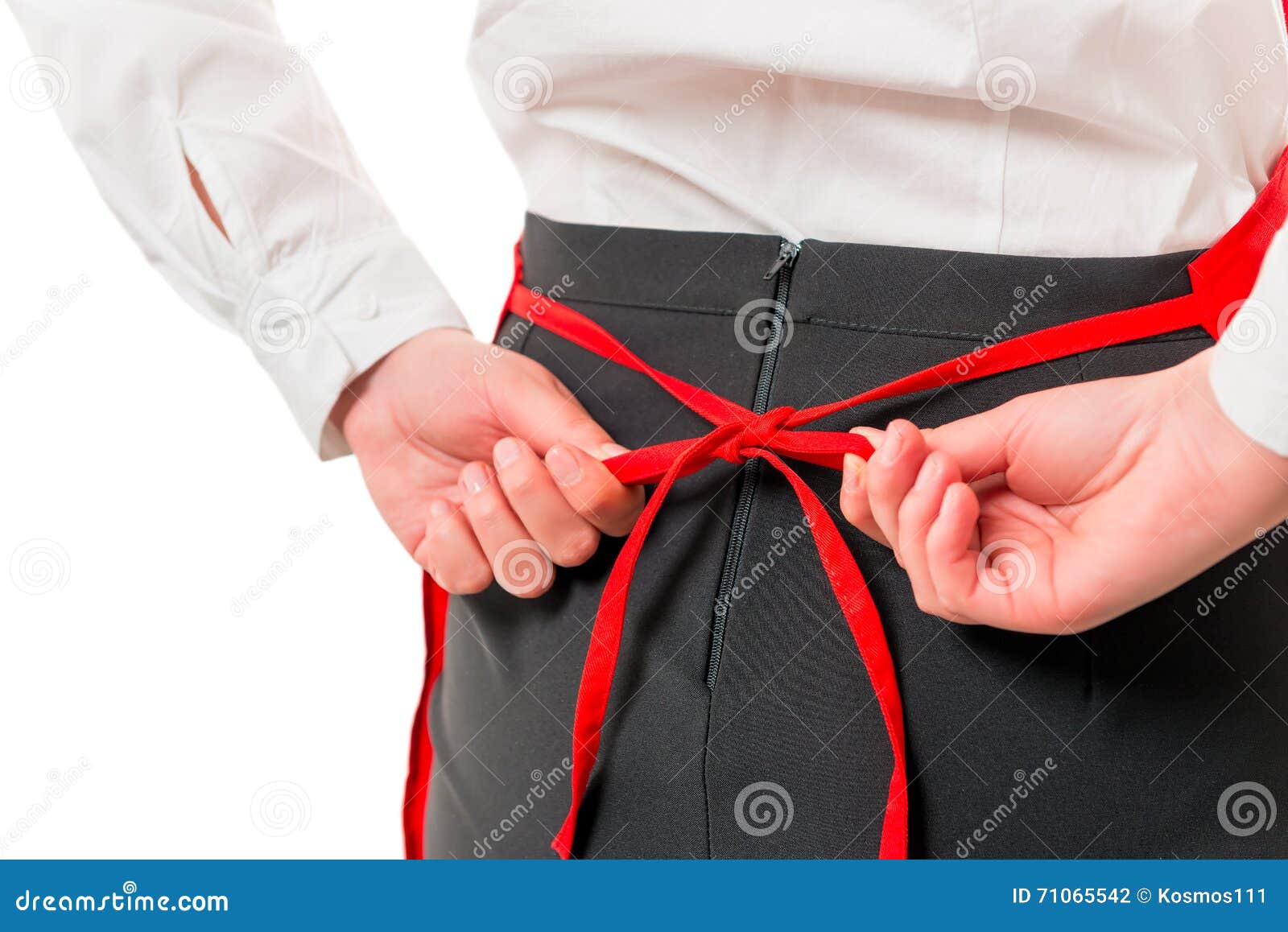 Female hand knotted apron stock photo. Image of wearing - 71065542