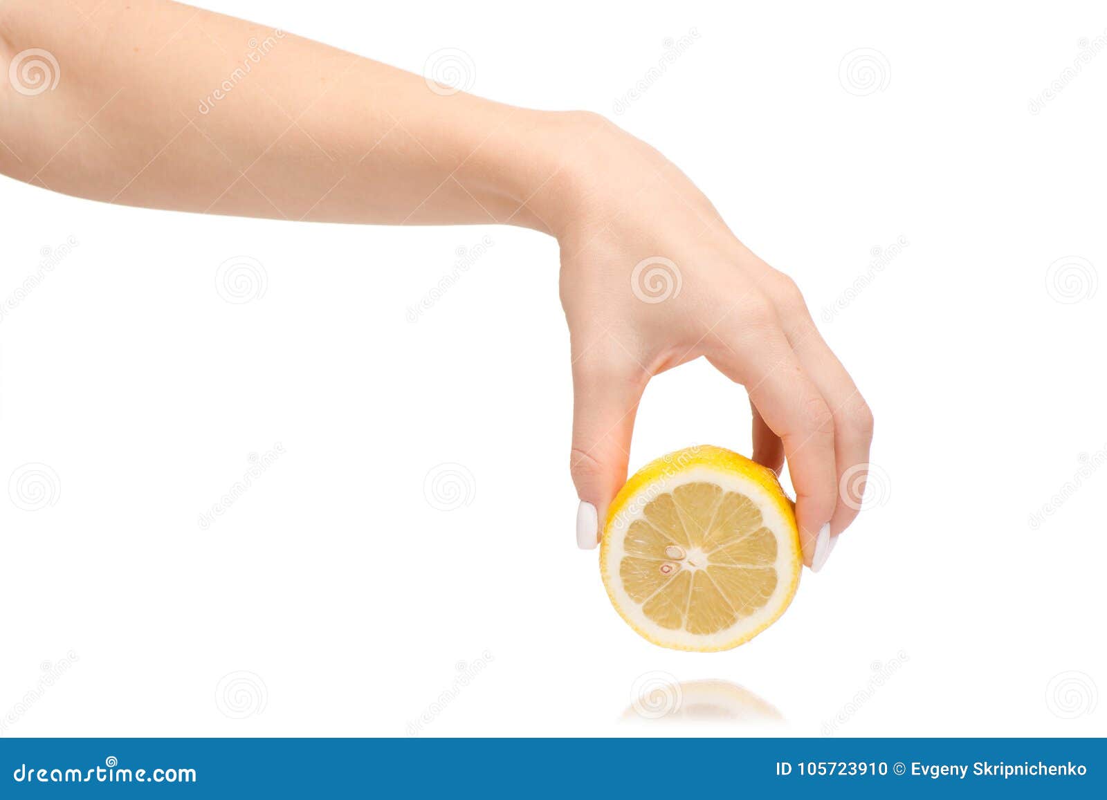 Female hand lemon stock photo. Image of healthy, paint - 105723910