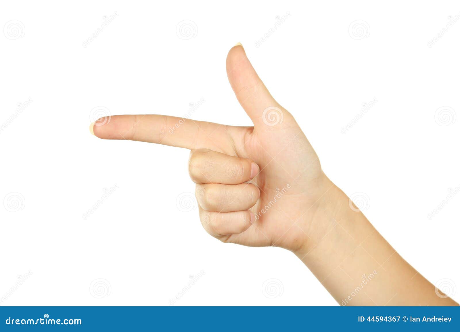Female Hand Making a Gun Gesture Stock Image - Image of shoot, cropped ...