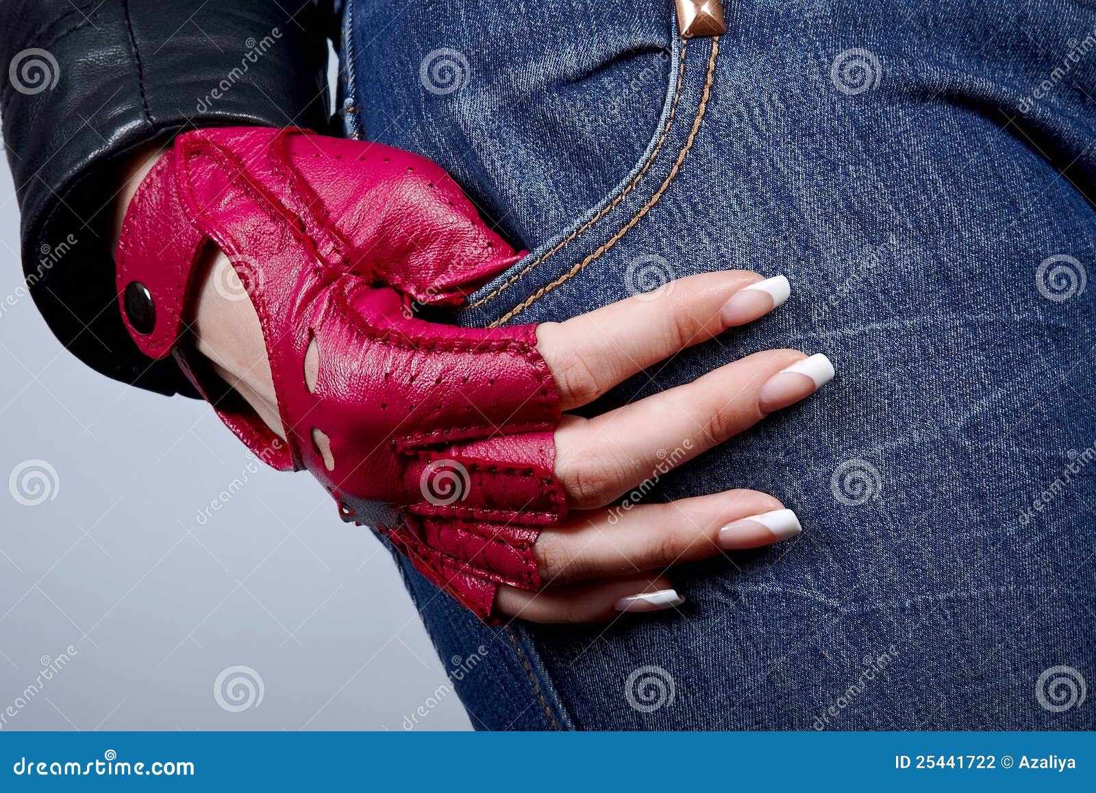 Female Hand with Manicure in a Stylish Glove Stock Photo - Image of ...