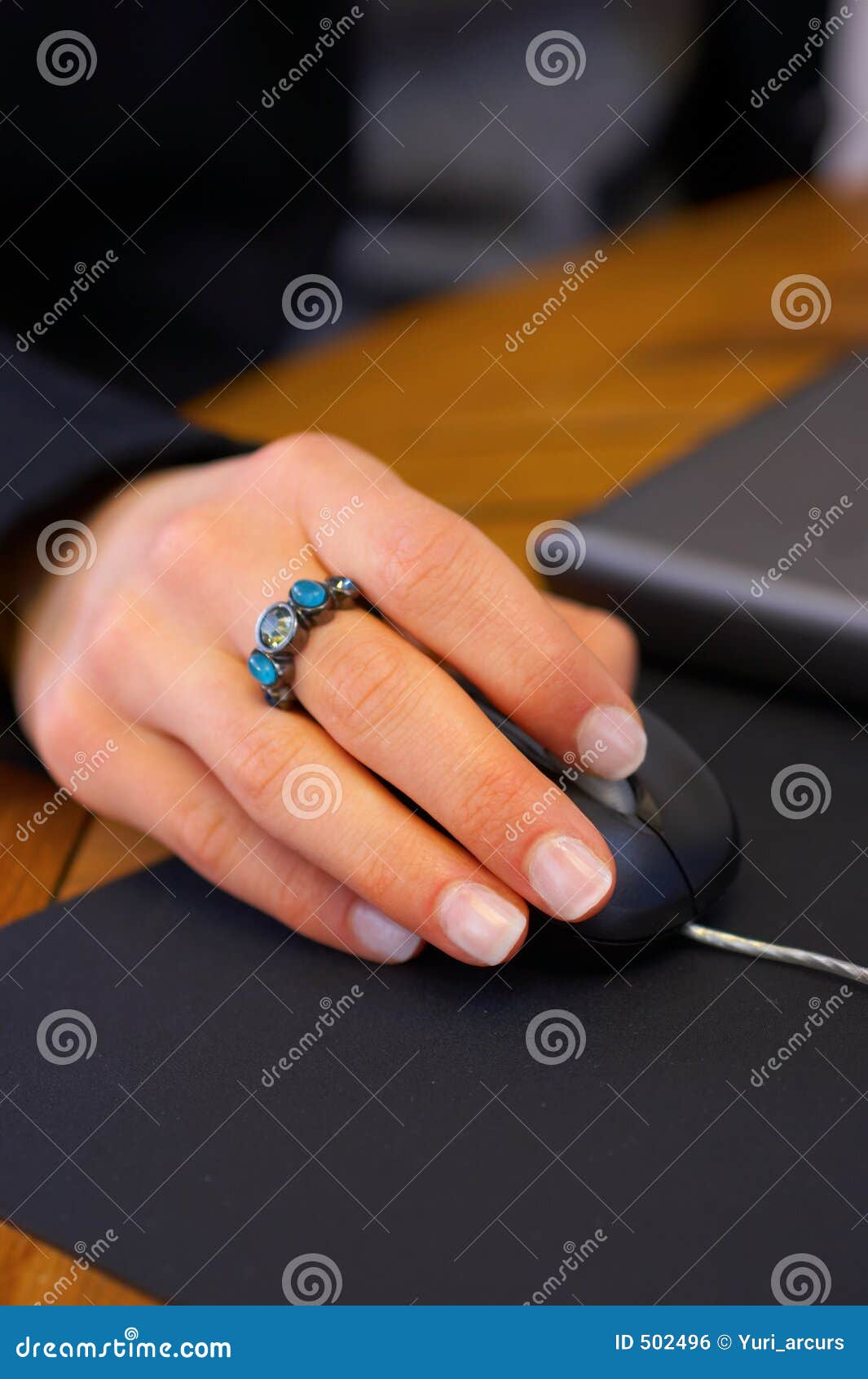 Female hand on mouse. stock photo. Image of business, arrangement - 502496
