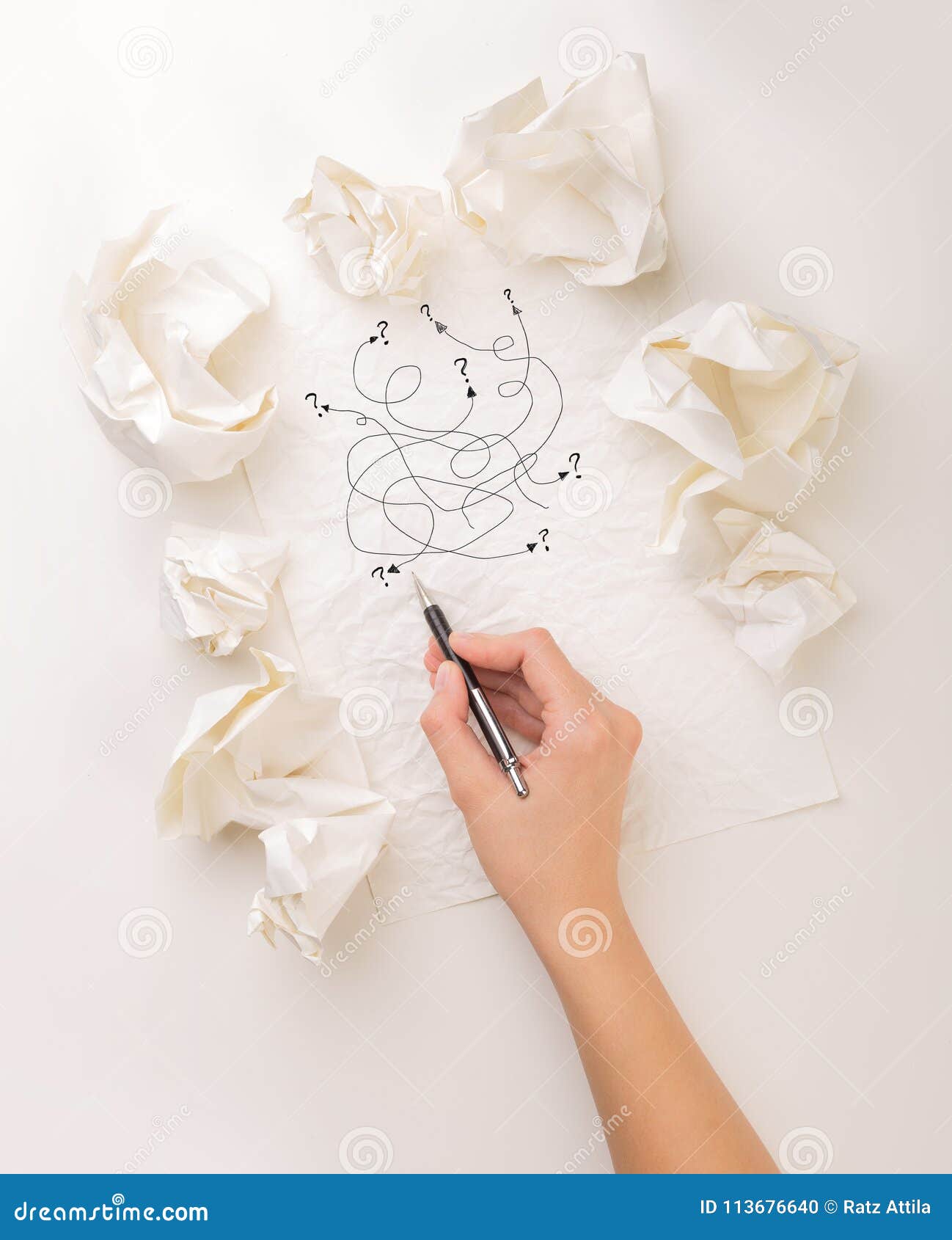 Writing Hand in Crumpled Paper Stock Photo - Image of crumpled, black ...