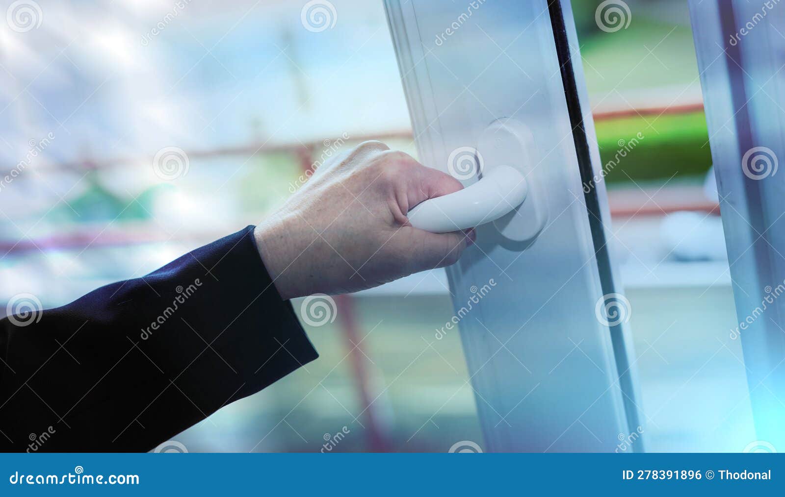 Hand Opening a Window Light Effect Stock Photo - Image of window, room ...