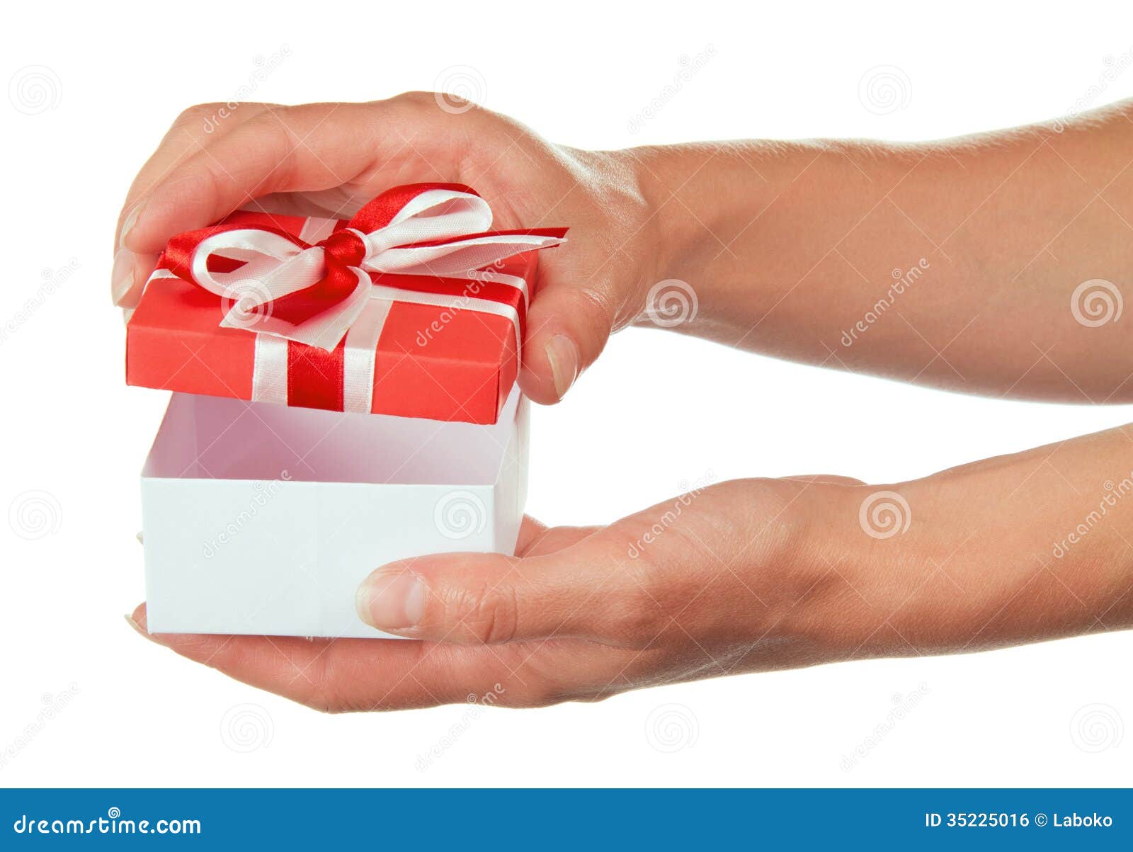 The Female Hand Opens Box with Gift Stock Photo - Image of hand ...