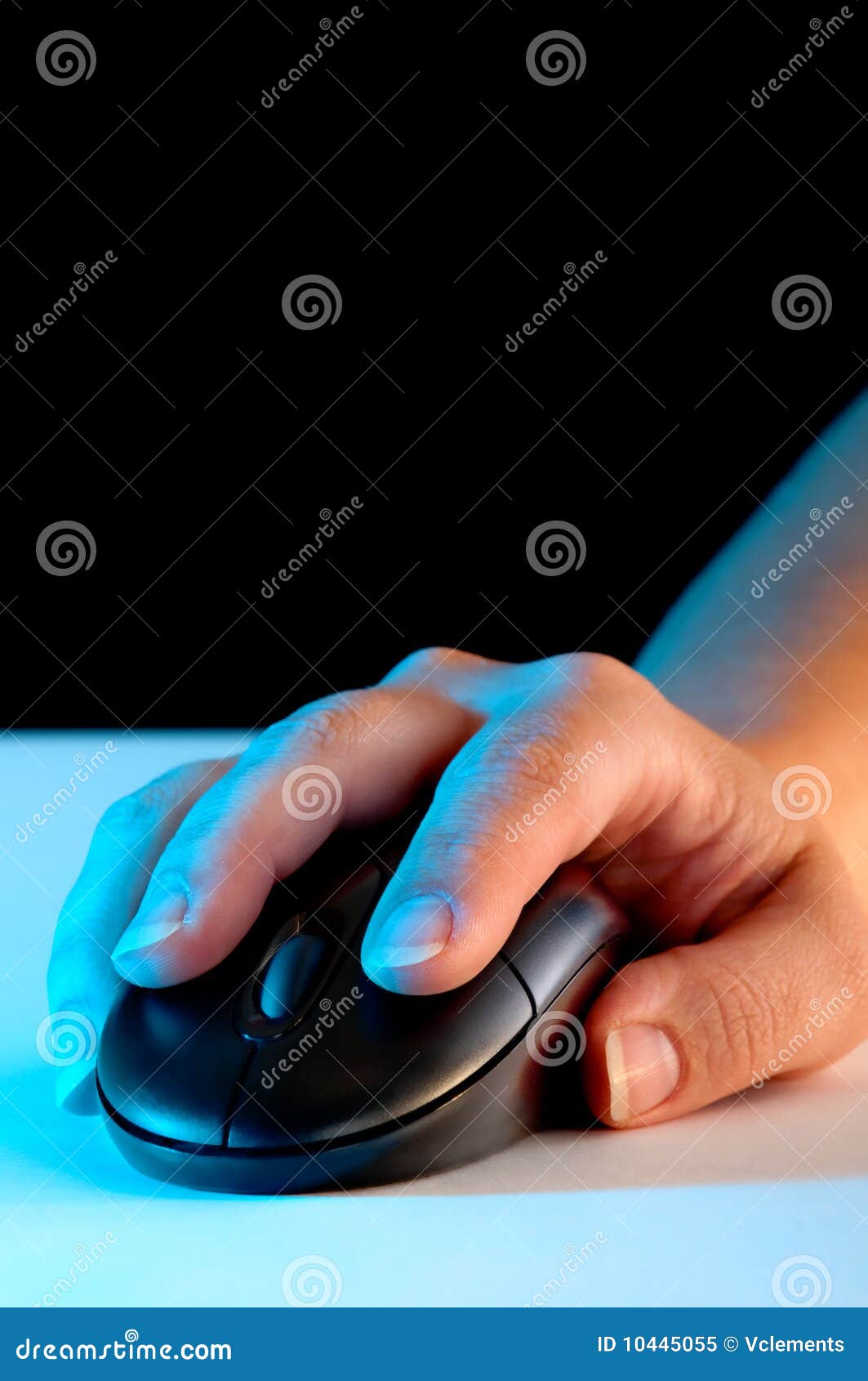 A Female Hand Operating a Computer Mouse Stock Image - Image of device ...