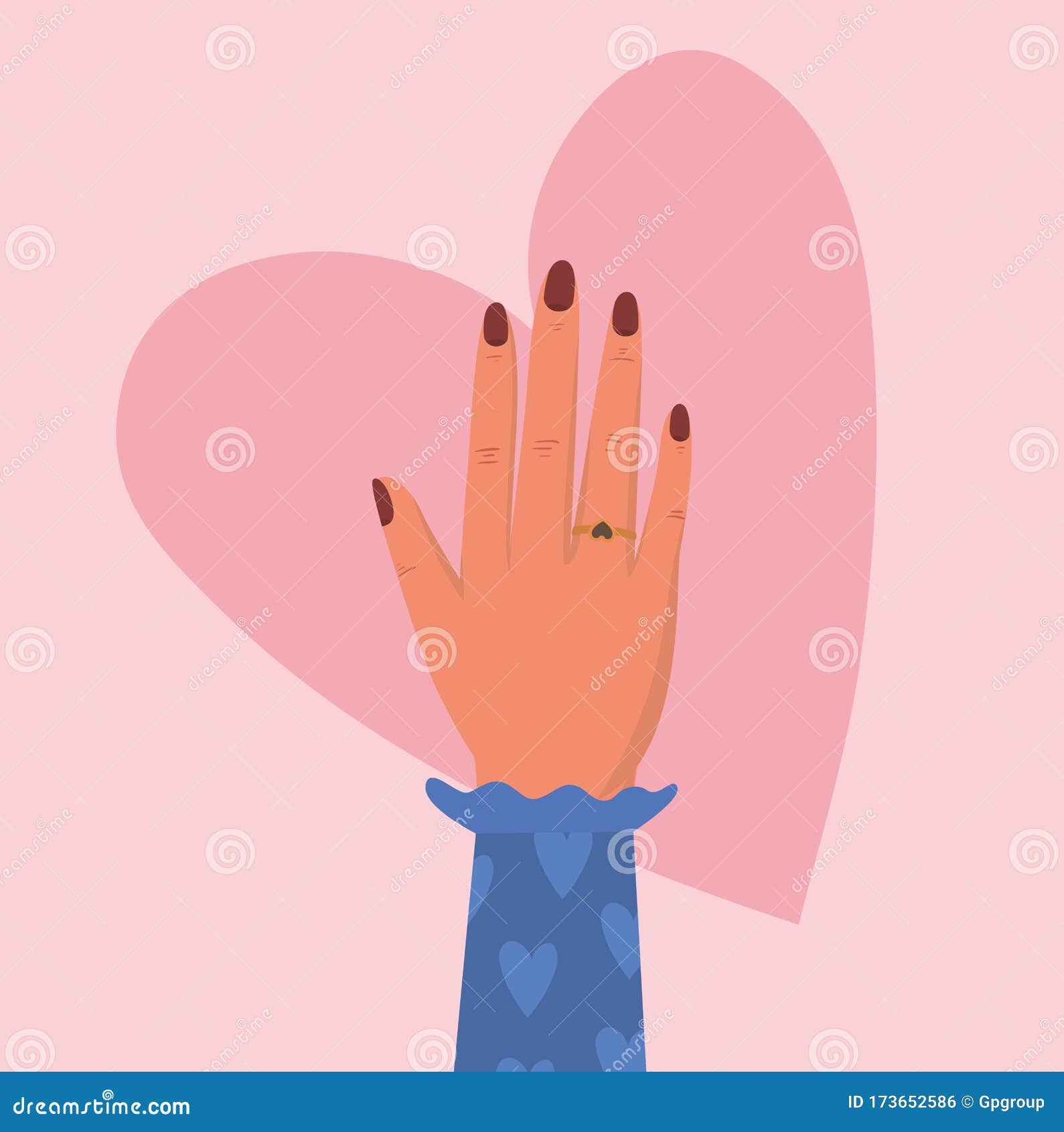 Female Hand Over Heart Vector Design Stock Vector - Illustration of ...