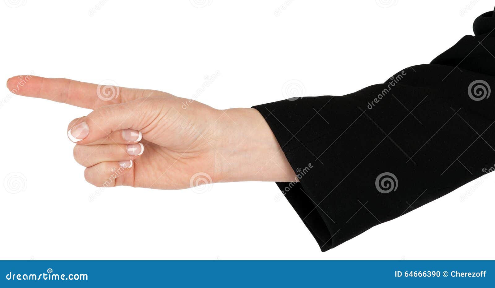 Female Hand Pointing With Finger Stock Photo - Image of sign, finger ...