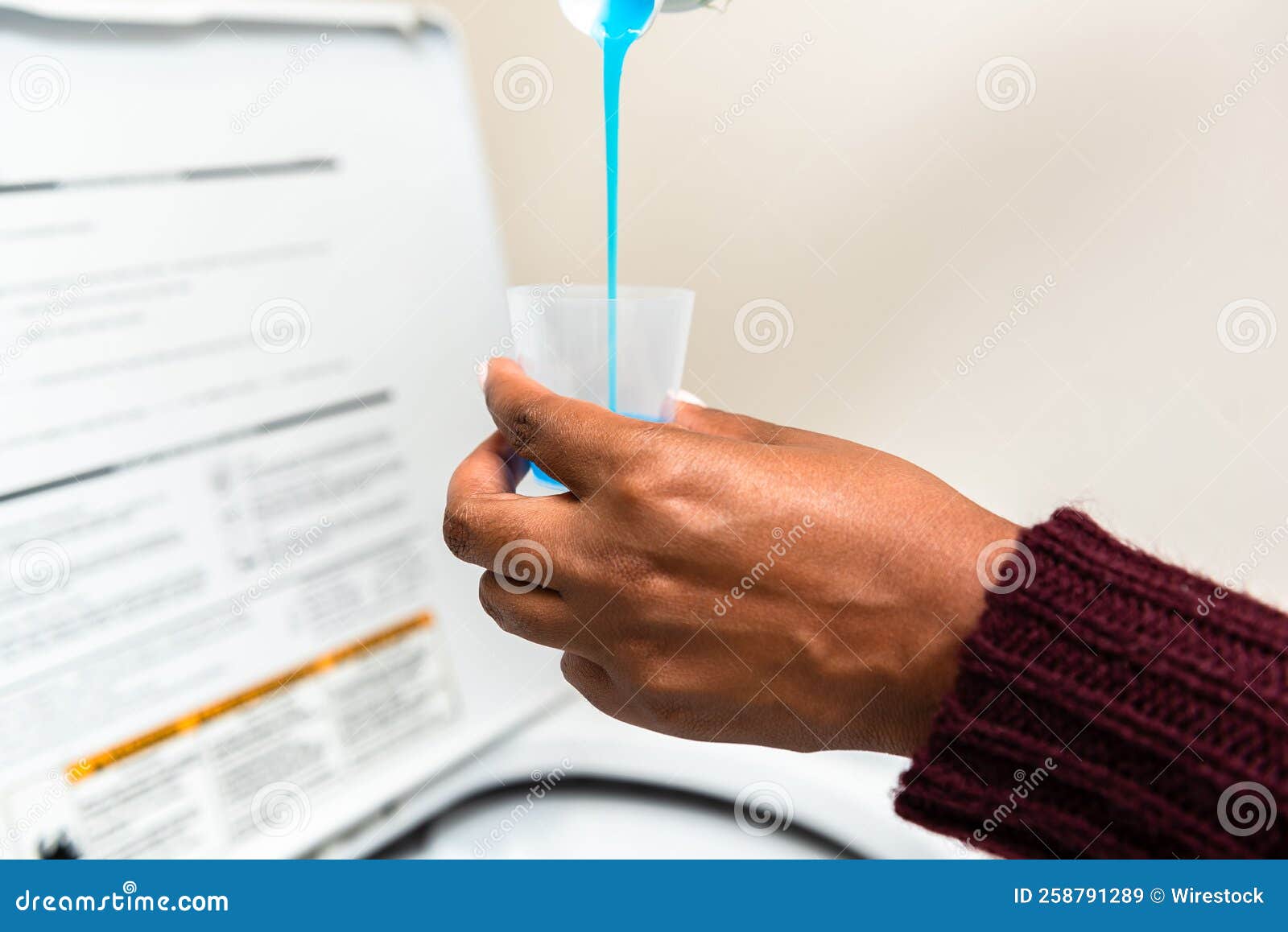 Female Hand Pouring Blue Detergent Stock Image - Image of bathroom ...