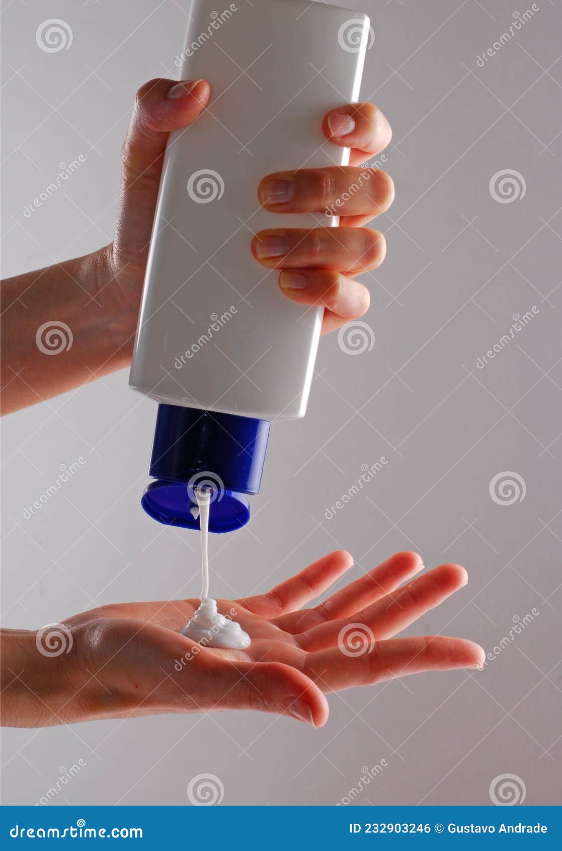 Hand Applying Body Cream on Hand. Stock Photo - Image of treatment ...