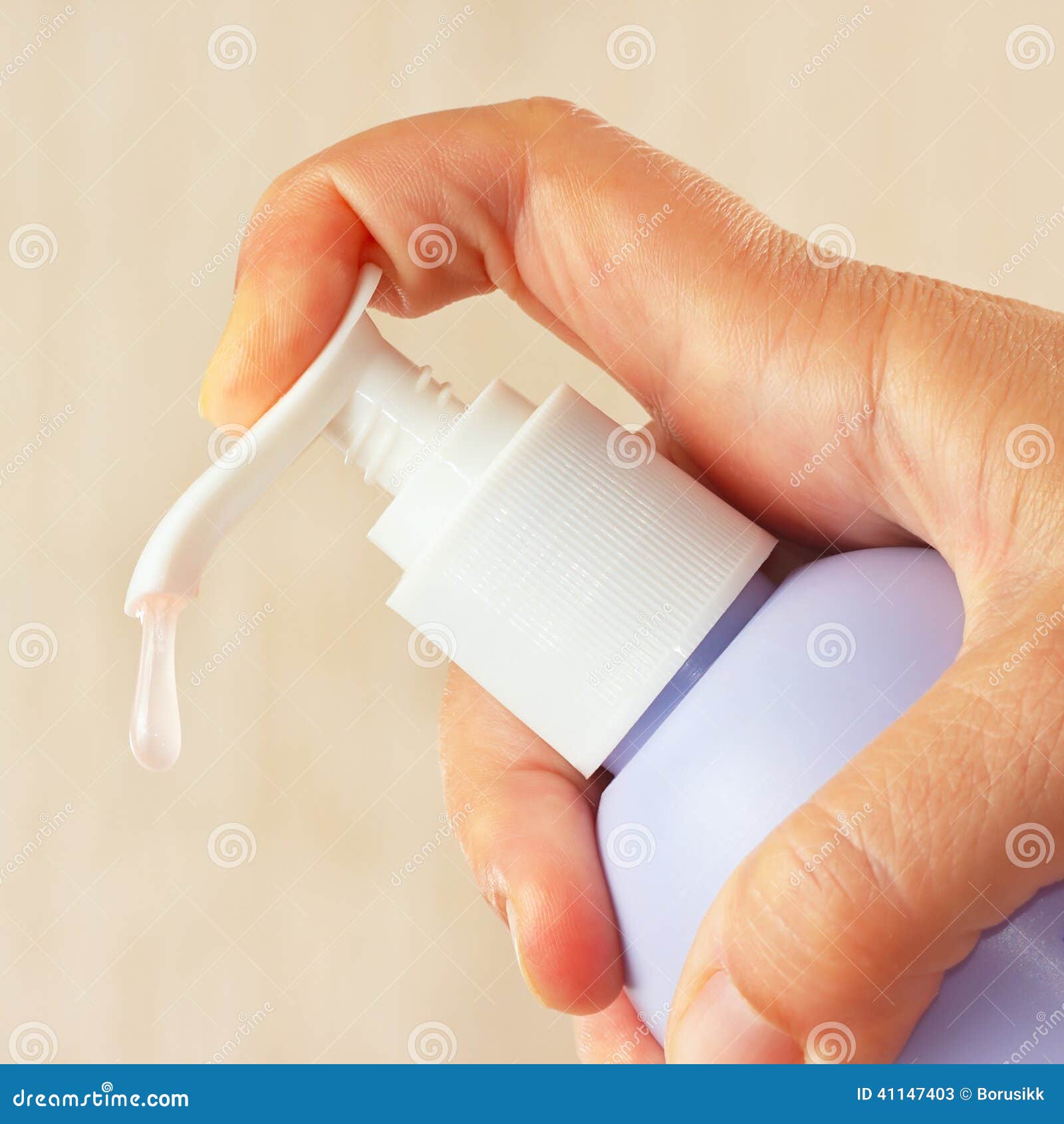 Female Hand Presses Antibacterial Liquid Soap Dispenser Stock Image ...