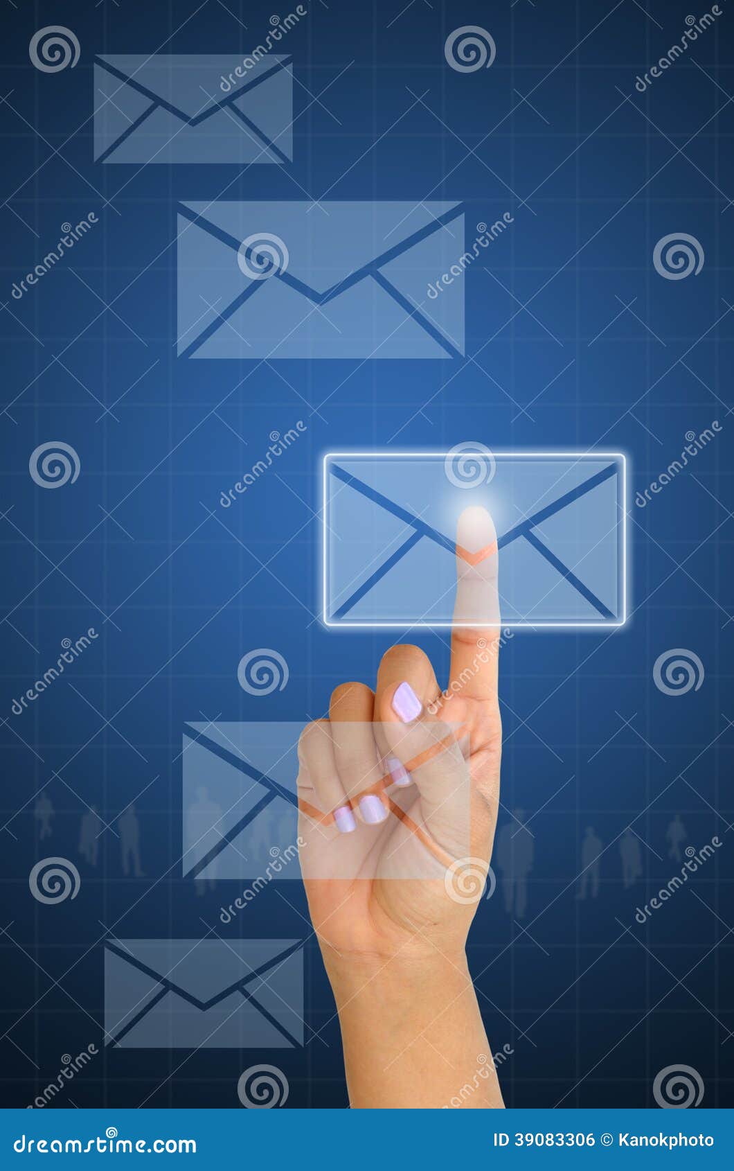 Female Hand Pressing E-mail Stock Photo - Image of interaction ...