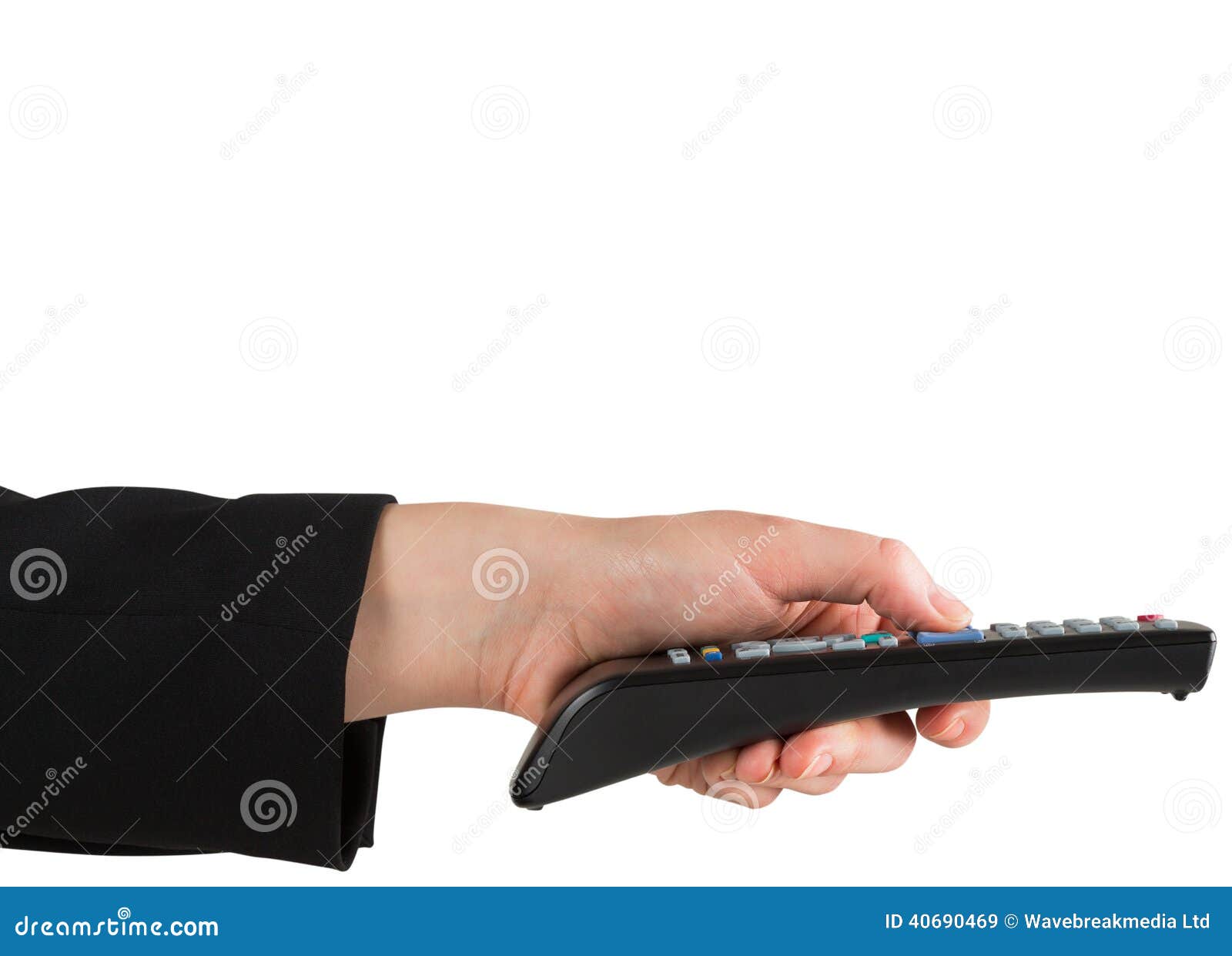 Female Hand Pressing Remote Control Stock Image - Image of person ...