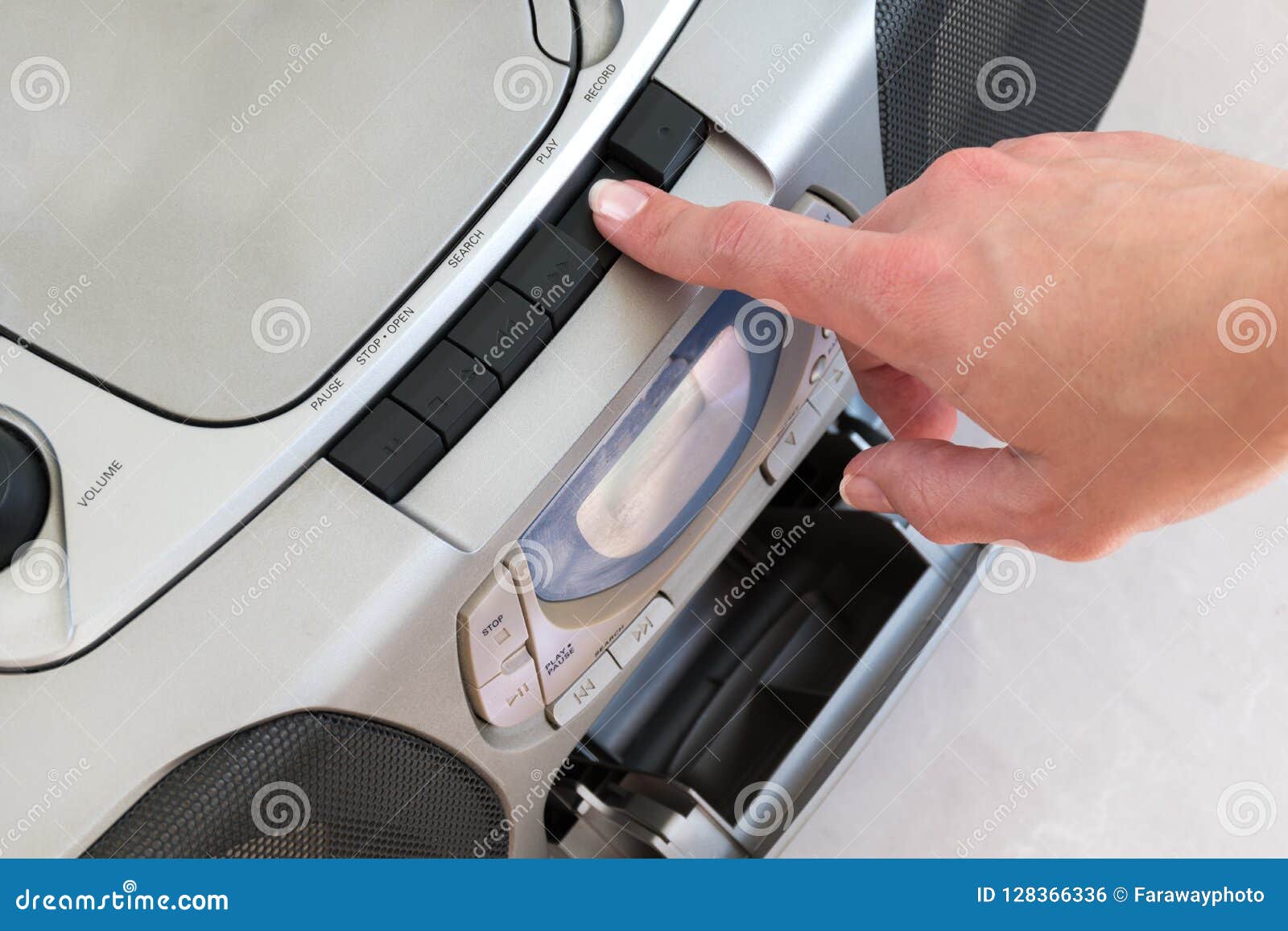 Female Hand Pushes Play Button on a Boom Box Stock Photo - Image of ... Female Hand Pushes Play Button on a Boom Box Stock Photo - Image of ...