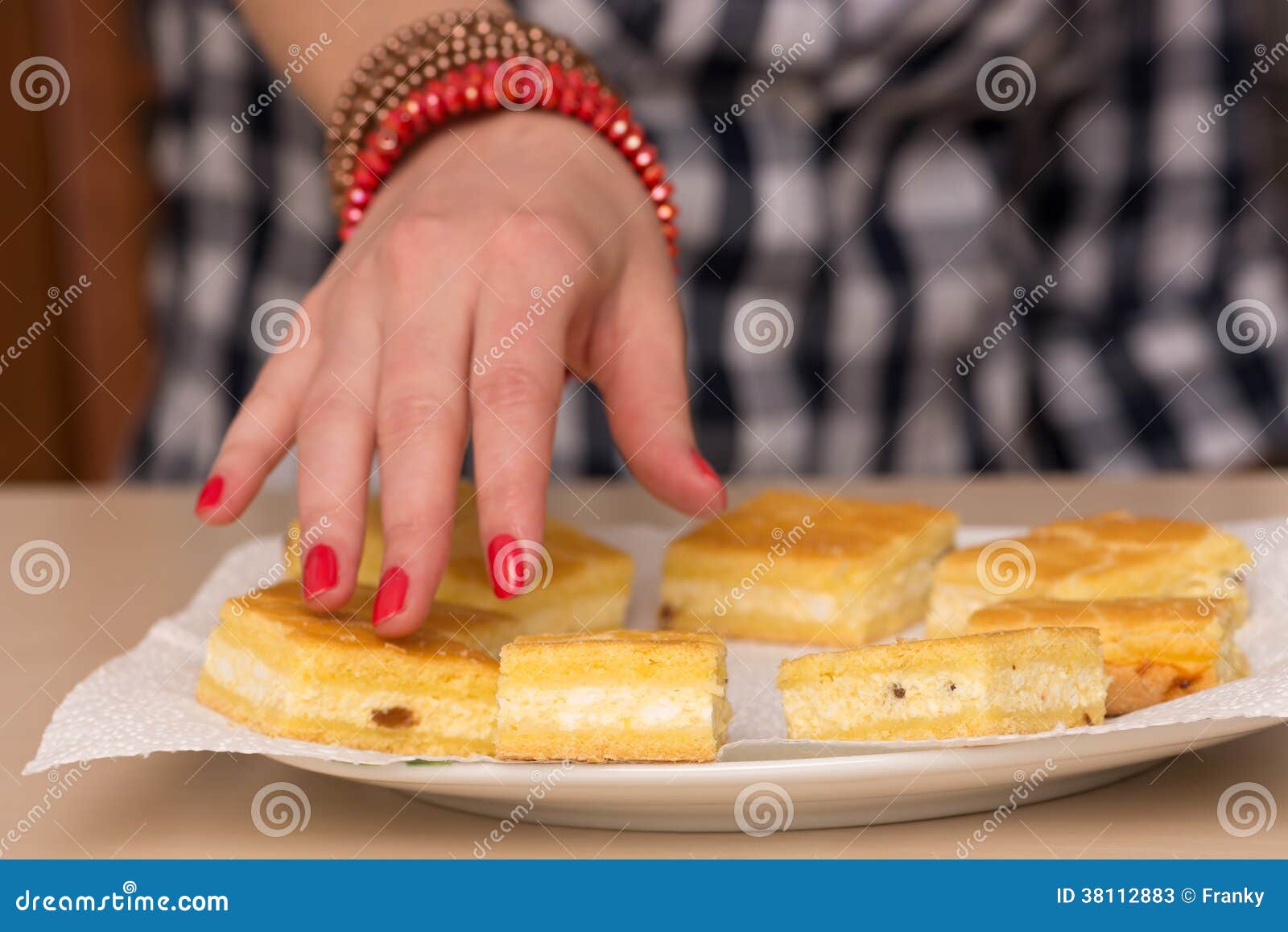 Female Hand Reaching for a Cake Stock Image - Image of grab, female ...